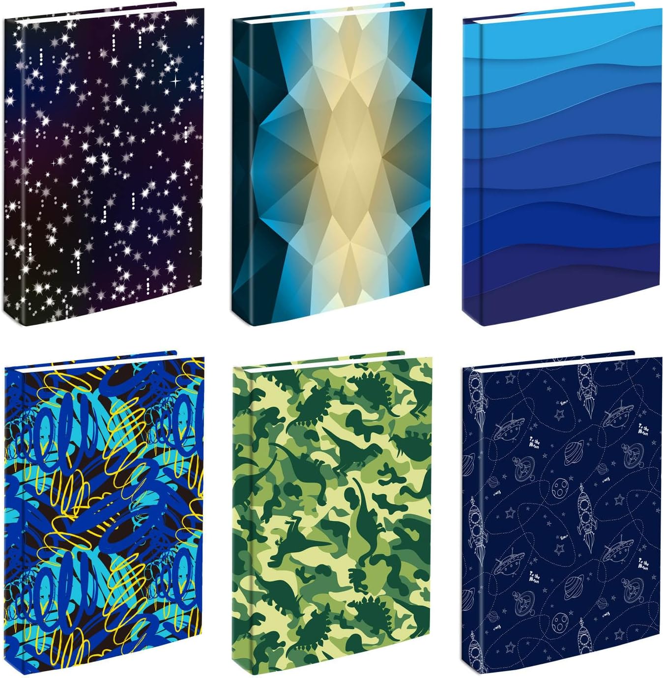 Amazon.com: Stretchable Fabric Book Cover for Hardcover, 6 Pack of Ali ...