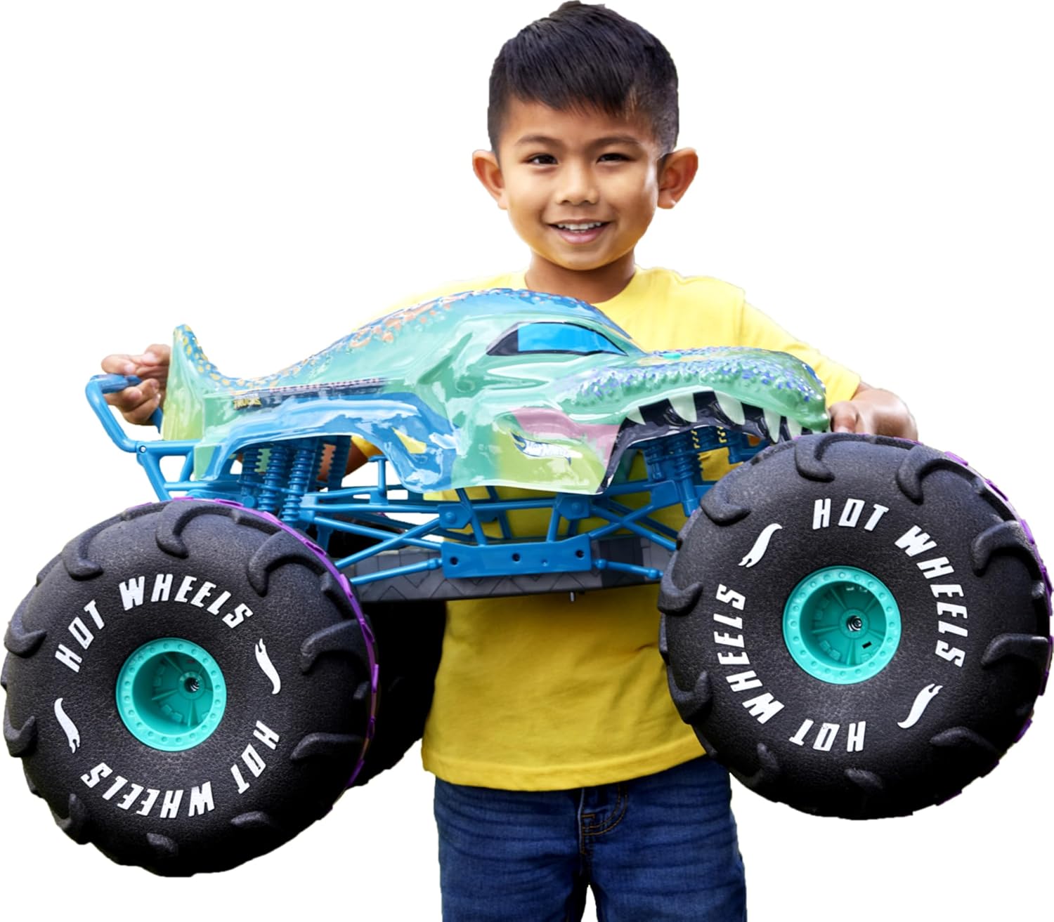 Amazon.com: Hot Wheels RC Monster Trucks Mega-Wrex in 1:6th Scale ...