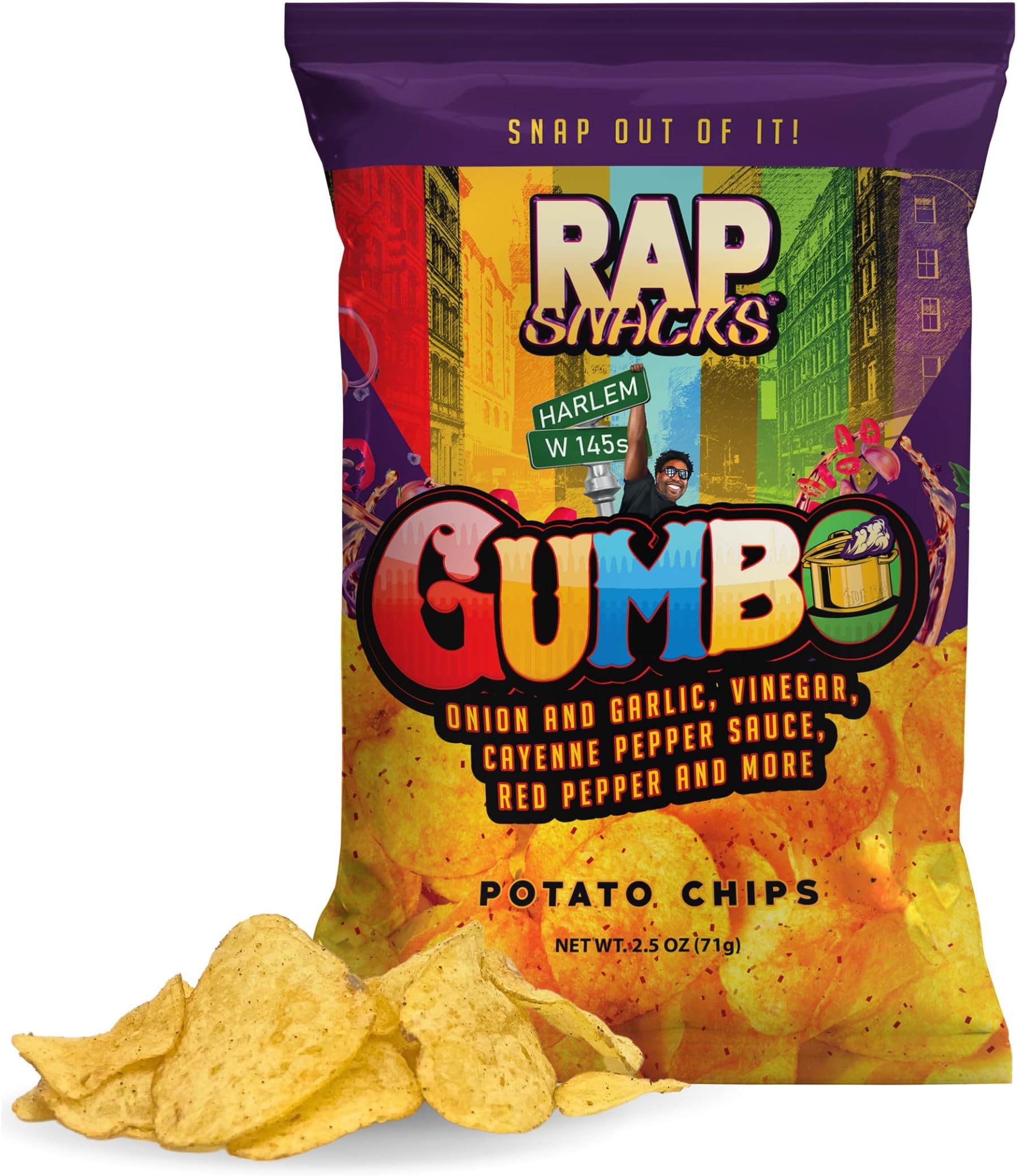 Amazon.com: Rap Snacks Gumbo Potato Chips 2.5 Oz Bags - Pack of 6