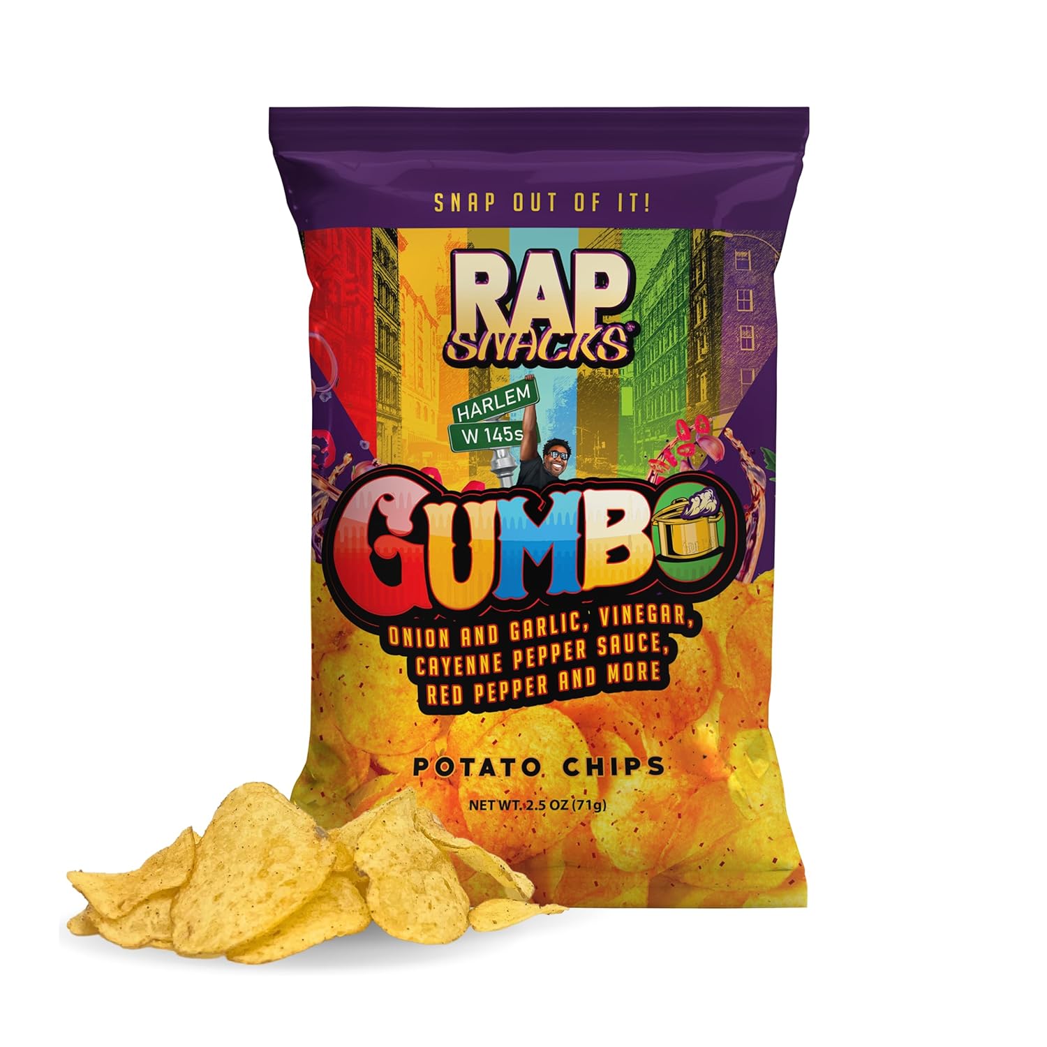 Amazon.com: Rap Snacks Gumbo Potato Chips 2.5 Oz Bags - Pack of 6