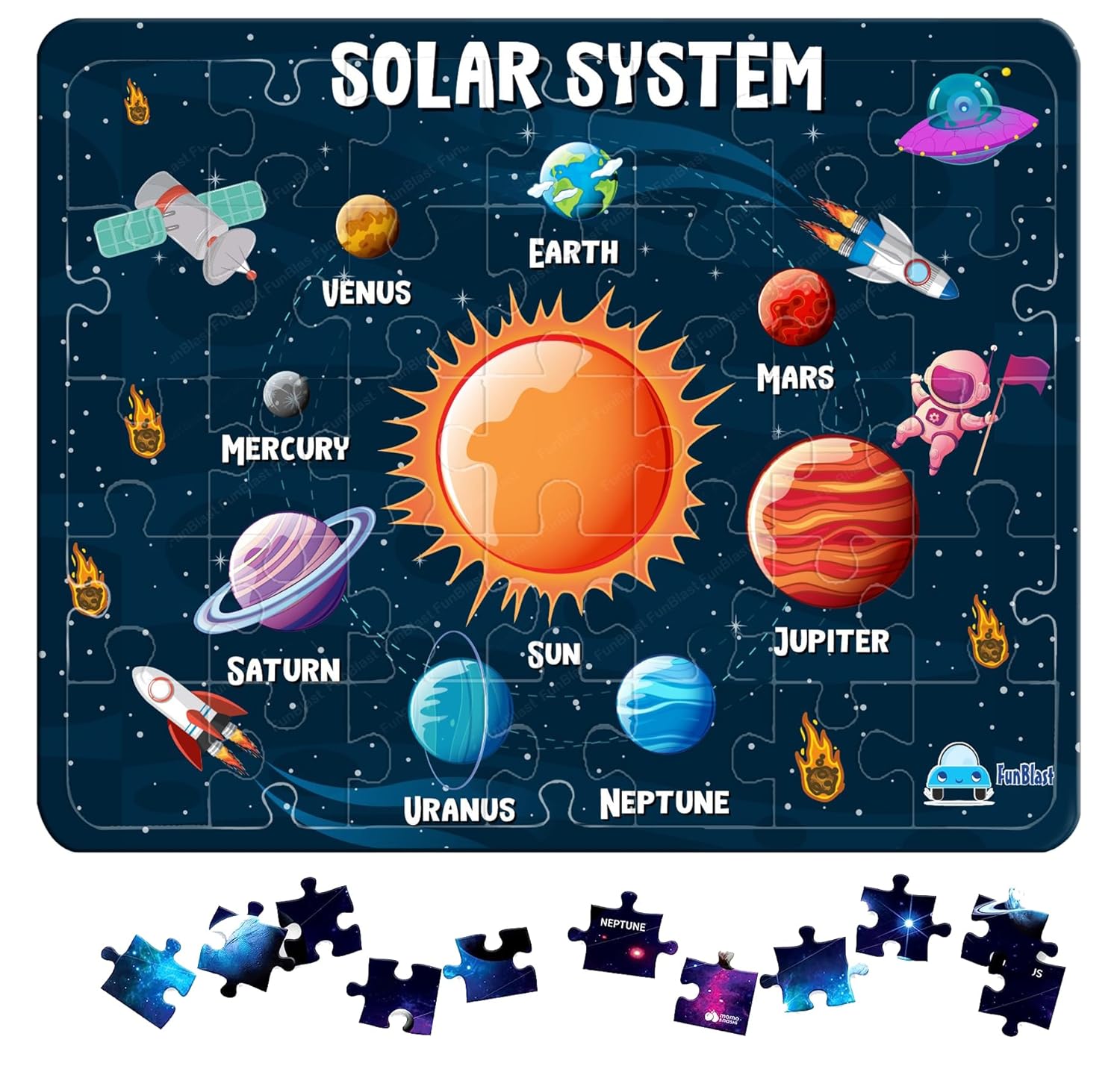 Buy FunBlast Puzzles for Kids - 35 Pcs Solar System Jigsaw Puzzle for ...