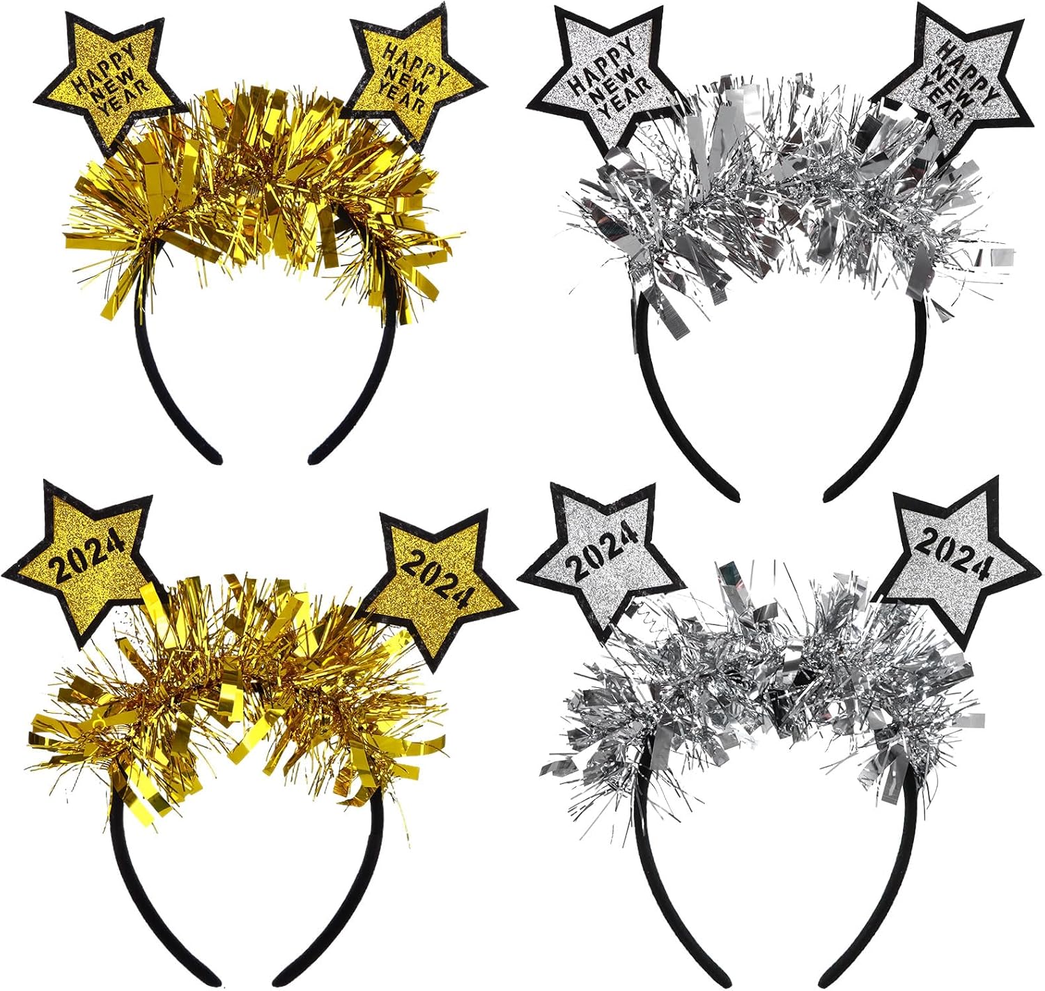 Amazon.com: Oppaxf Happy New Year Headband Sequins Star Headband ...