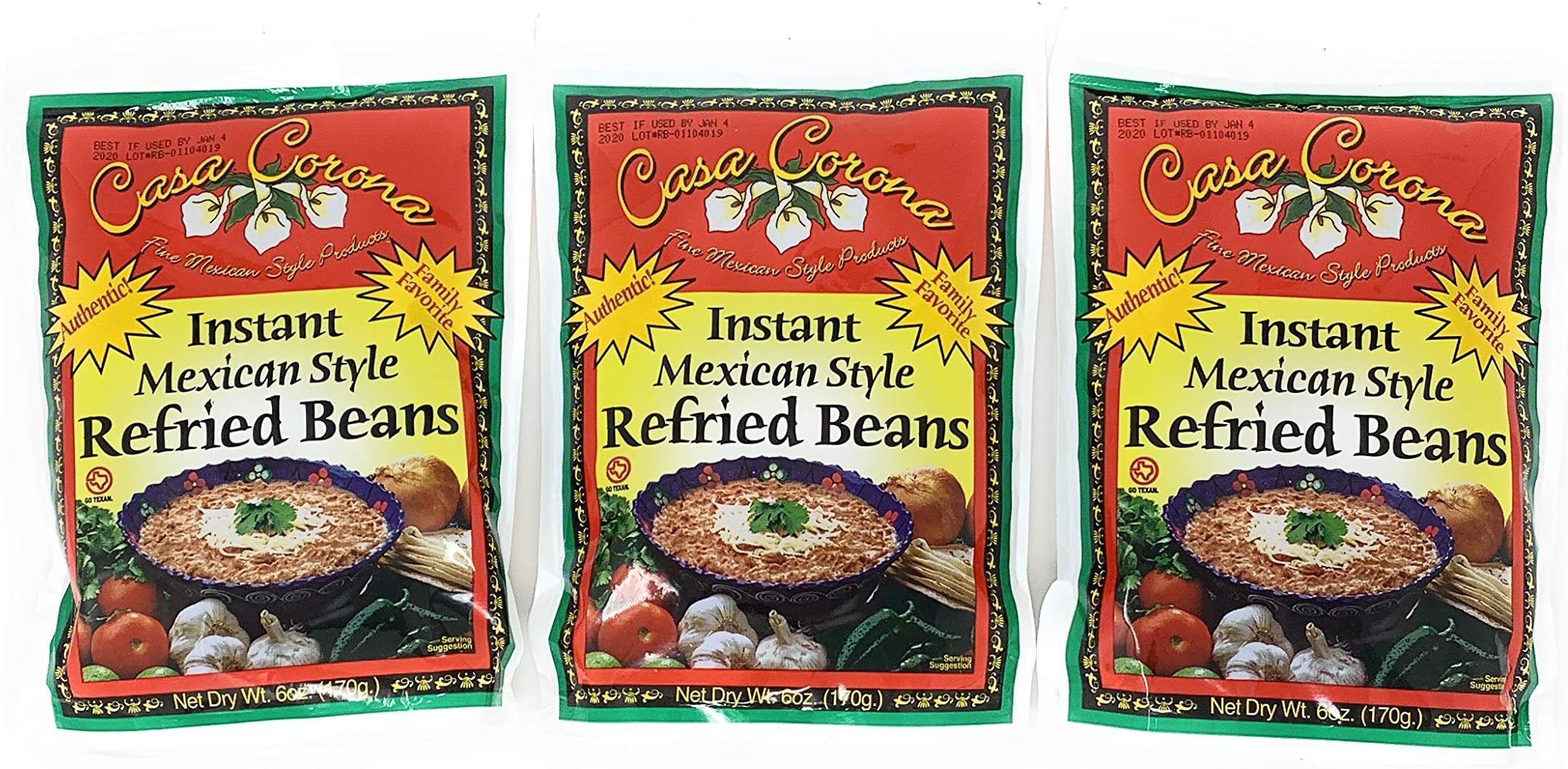 Amazon.com : Mexicali Rose Instant Homestyle Refried Beans 7oz (Pack of ...