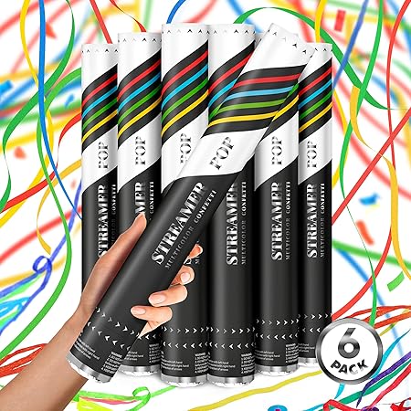 Amazon.com: Honoson 10 Pack Confetti Cannons Bulk Party Poppers Confetti Shooters No Mess ...