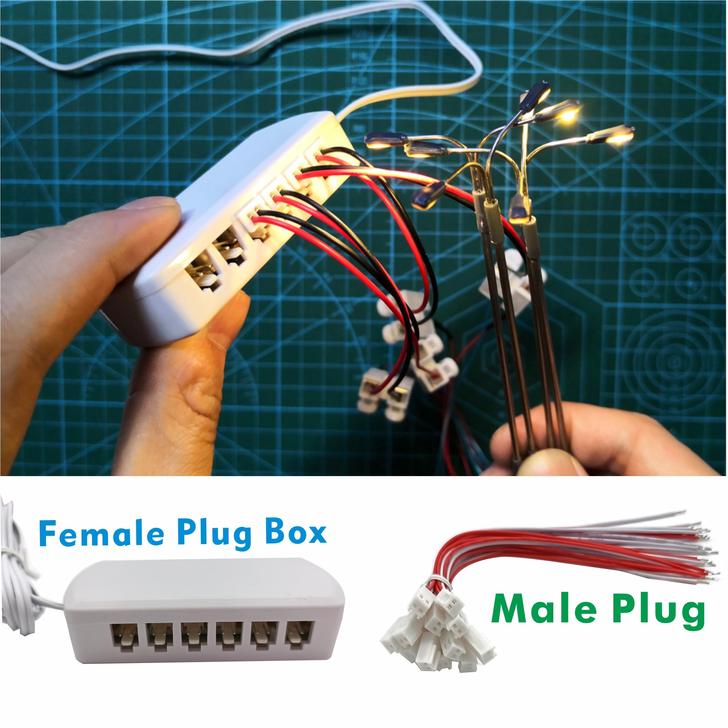 Snapklik.com : 3-12V 12Ports Female Plug Junction Box