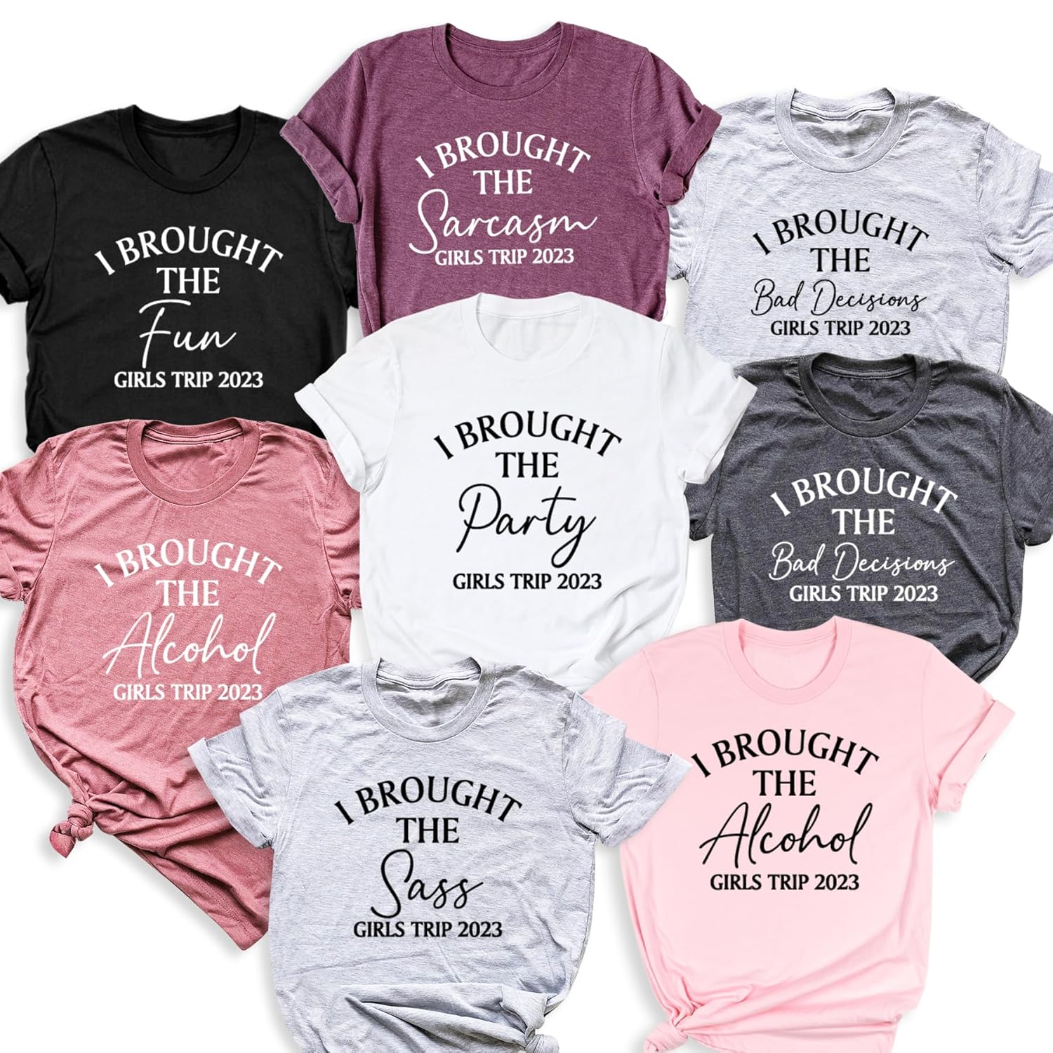 Amazon.com: I Brought The Girl Trip Tee Shirt, Girls Trip 2025 T-Shirt, Birthday Girl Group ...
