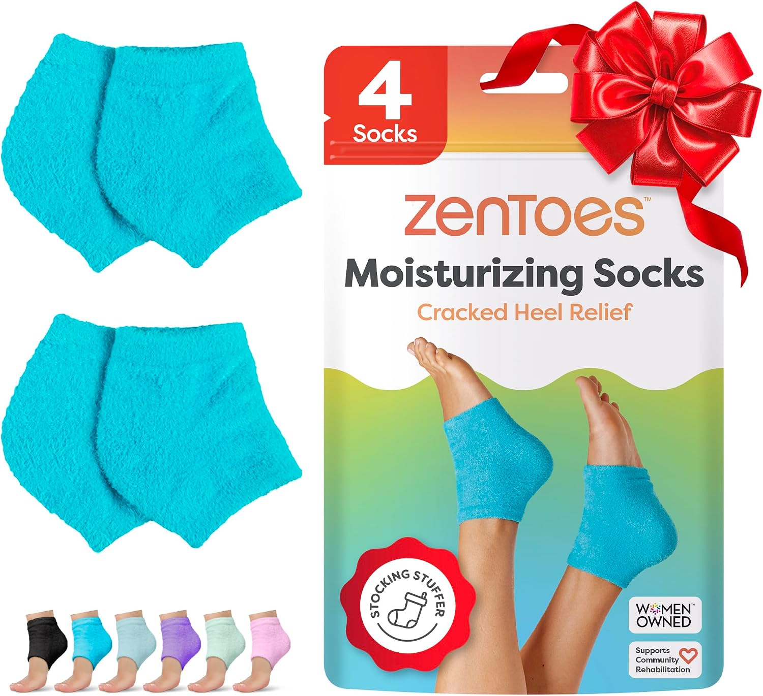 Amazon.com : ZenToes Moisturizing Socks for Cracked Heel Treatment ...
