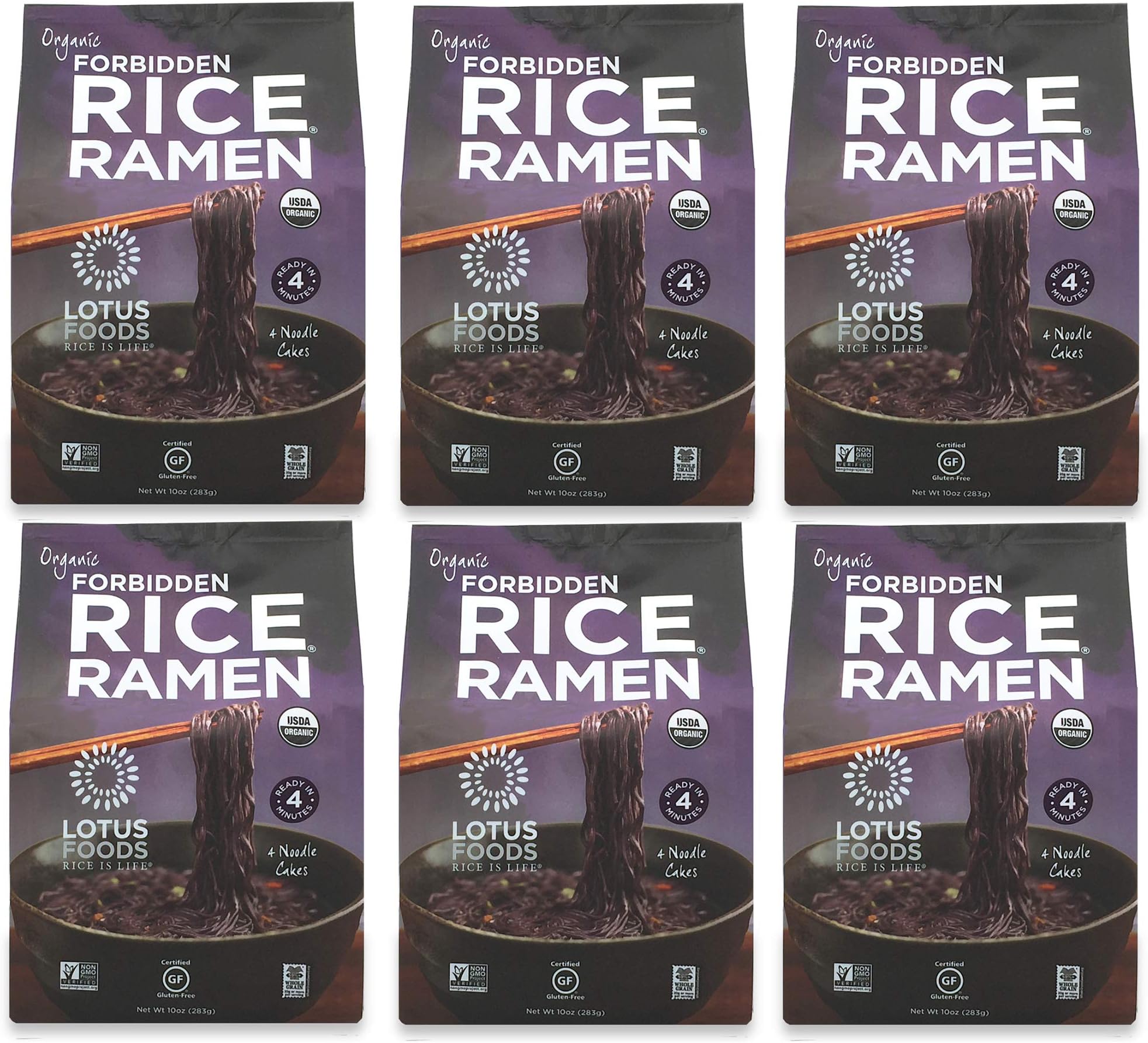 Amazon.com : Lotus Foods Organic Vegan Forbidden Black Rice Ramen ...