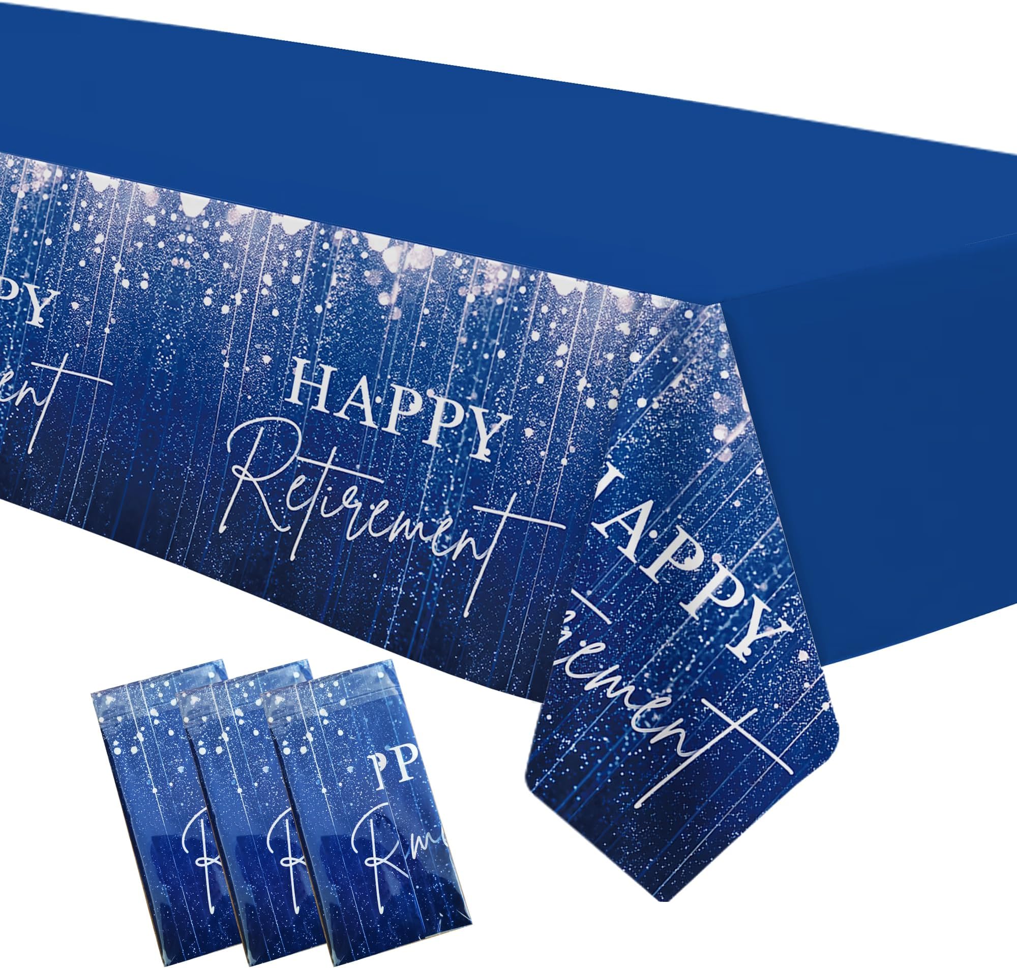 Amazon.com: Xenorik Blue Retirement Party Tablecloth Decorations ...