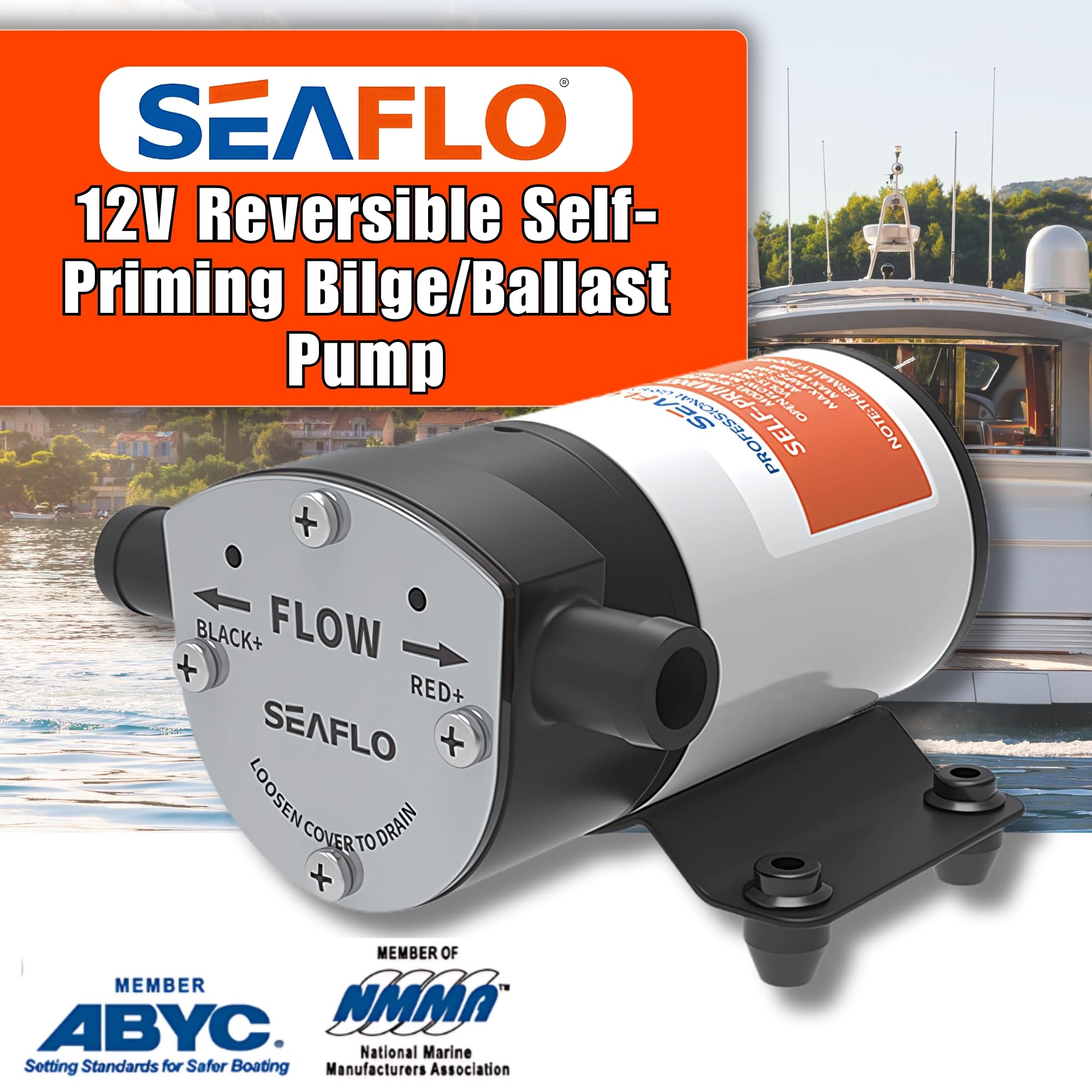 Snapklik.com : SEAFLO Marine 12V Reversible 8.0 GPM Self-Priming ...