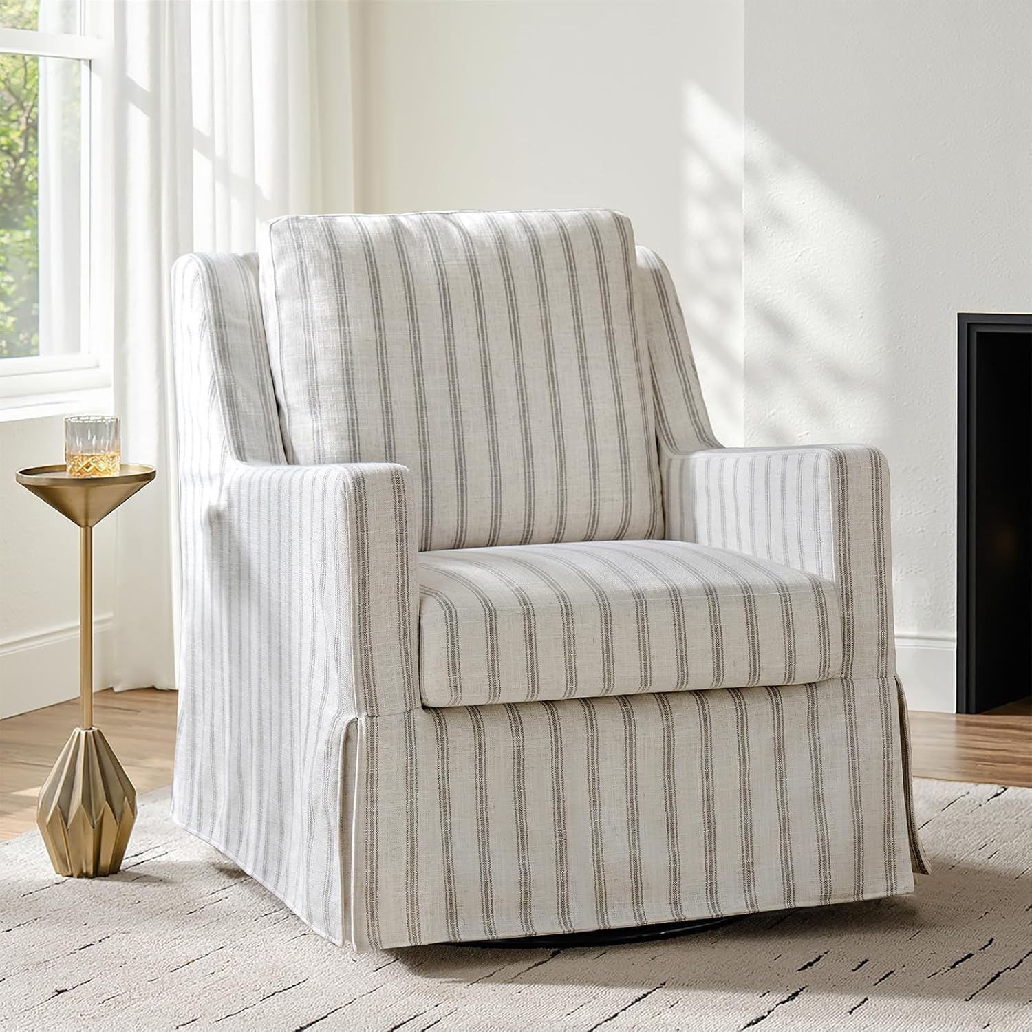 Amazon.com: HULALA HOME Swivel Rocker Chair, Farmhouse Swivel Rocking ...