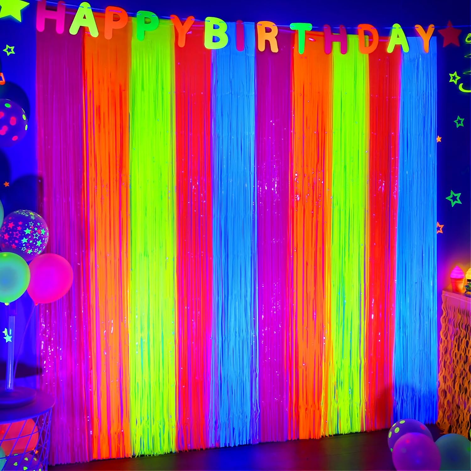 Amazon.com : Mega-L Glow in The Dark Party Supplies, 2 Pack Neon Party ...