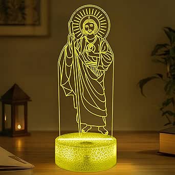 OkiyiD San Judas Tadeo Gifts, 3D San Judas Tadeo Night Light Illusion ...