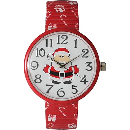 Amazon.com: Christmas Stretch Watch with Special Design on Band (Santa ...