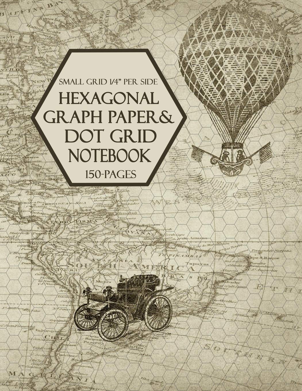 Hexagonal Graph Paper and Dot Grid Notebook: Small Grid 1/4" Per Side ...