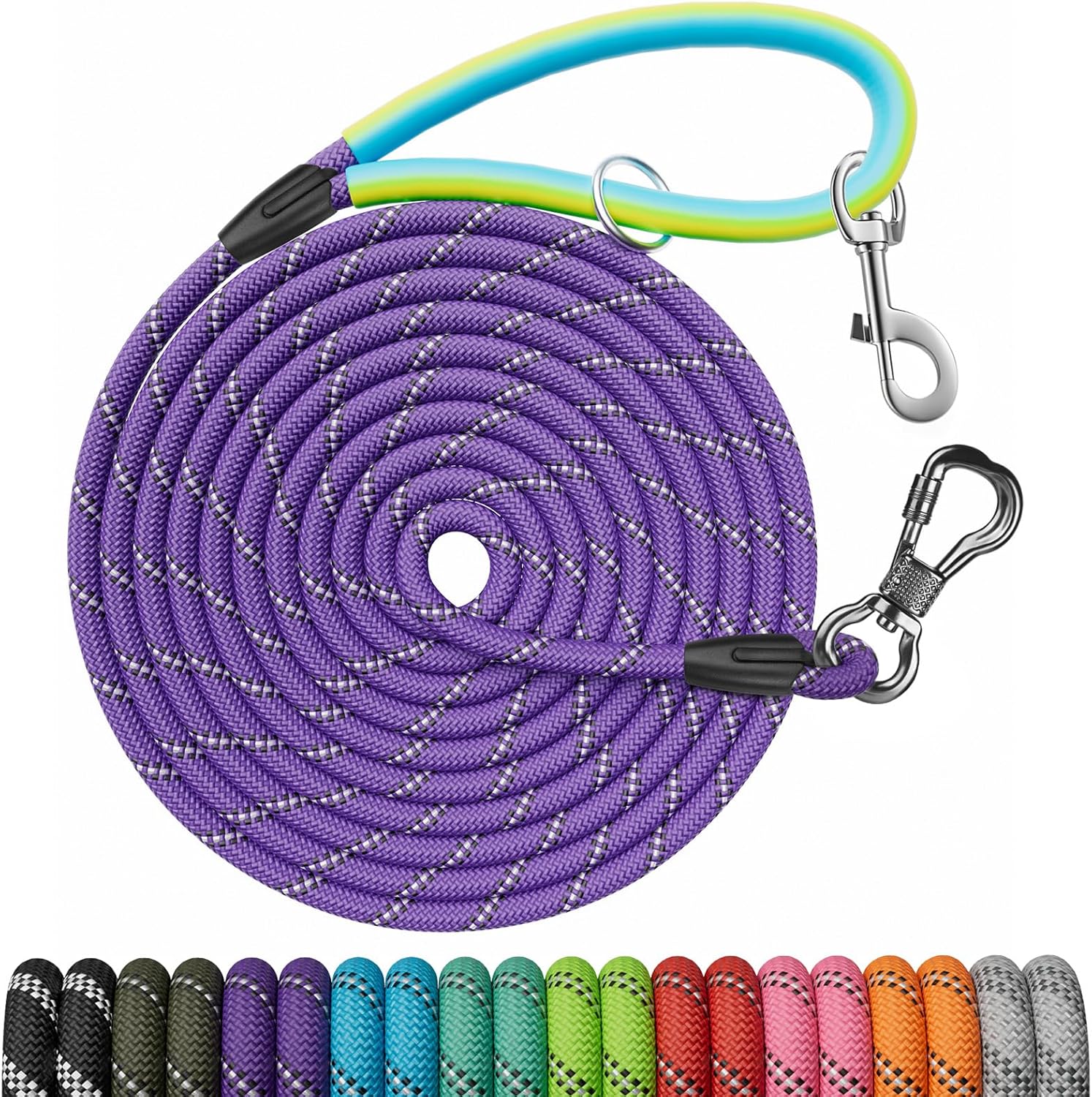Amazon.com : NTR Dog Rope Leash, 30FT Recall Training Lead, with 2 ...