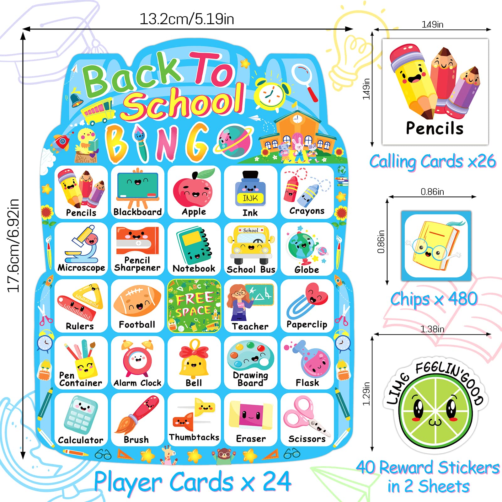 Snapklik.com : Back To School Bingo Games For Family Kids Party Games ...