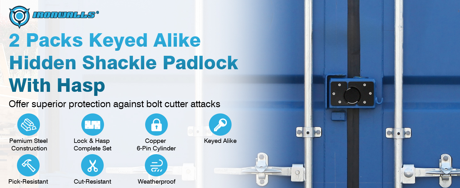 Hidden Shackle Puck Lock IRONWALLS 2-Pack Set – Keyed Alike, 73mm Heavy ...
