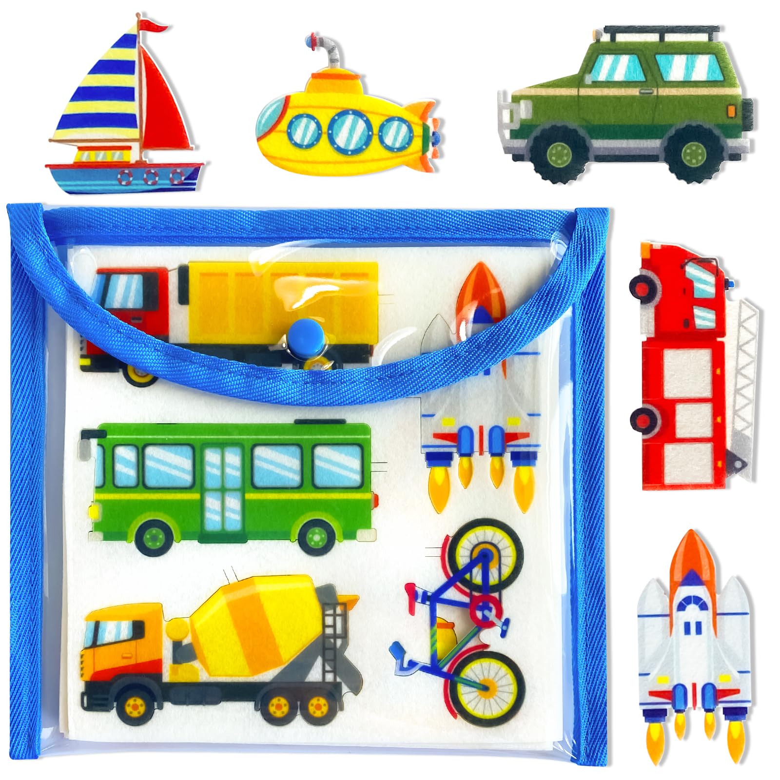 Amazon.com: PENGFULL Felt Transportation Vehicles Learning Pieces,48 ...