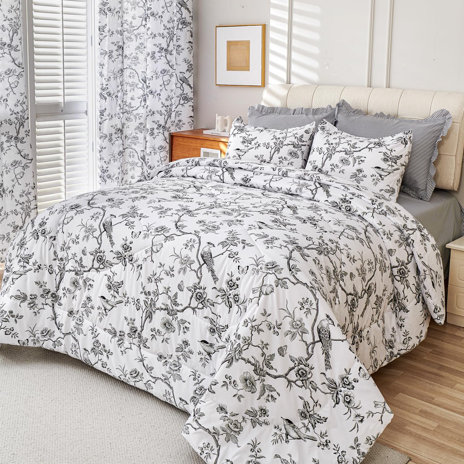 Amazon.com: EVENHUG Queen Comforter Set 7 Pieces Reversible Queen Size ...