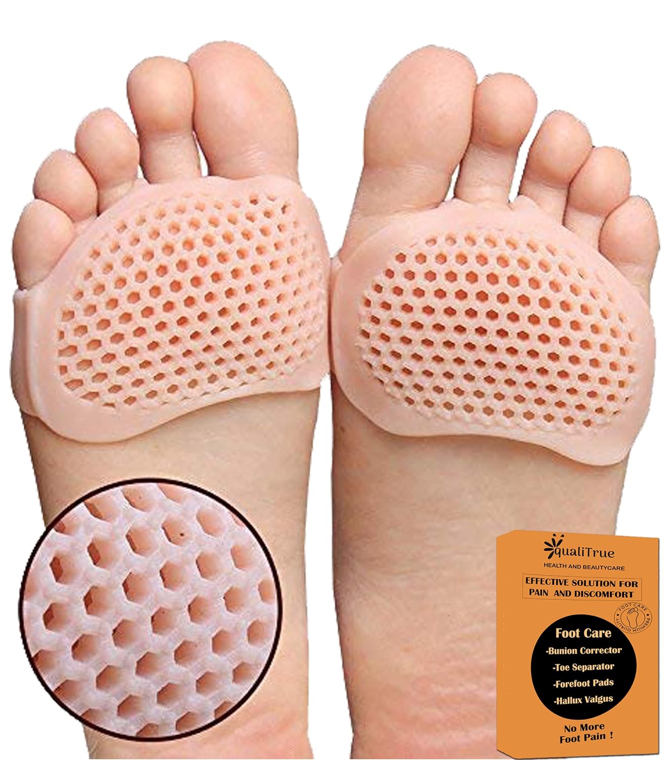 Buy QualiTrue Forefoot Pad For Women Men Metatarsal Foot Pads Support ...