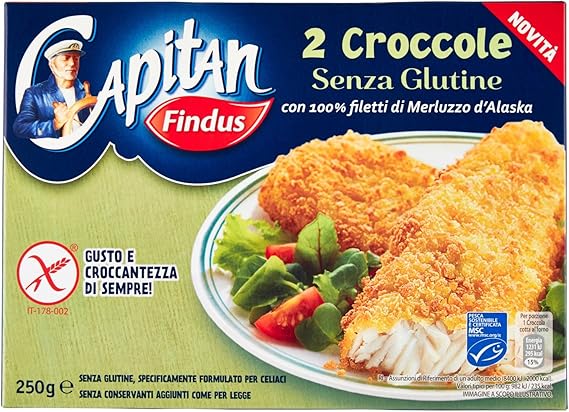 Capitan Findus Croccole Filetti di Merluzzo d'Alaska, 250g (Surgelato ...