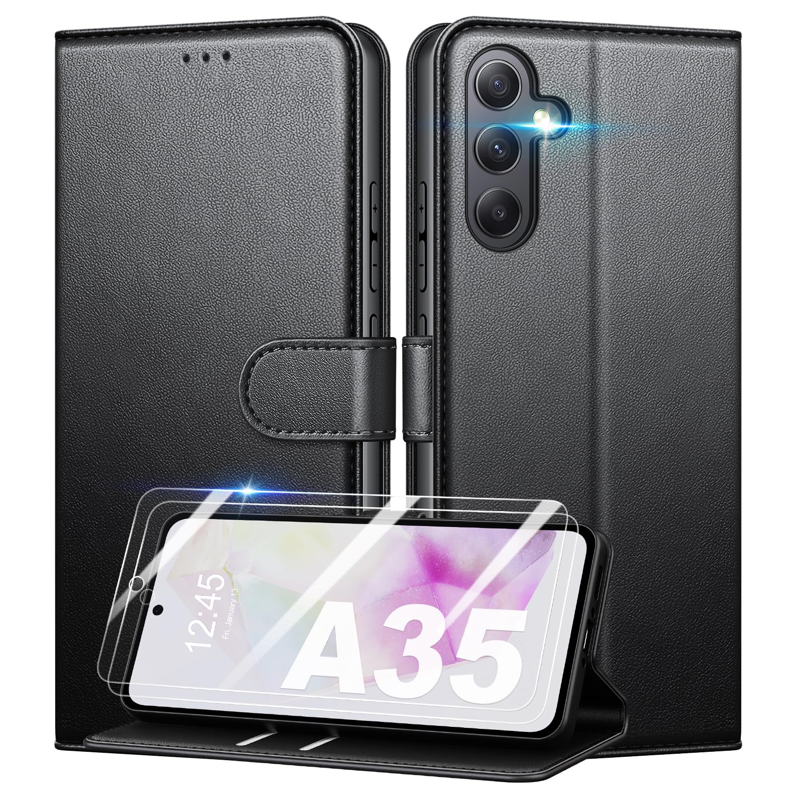 Mofurd Coque pour Samsung Galaxy A35 5G + 2 Pièces Verre Trempé, [RFID ...