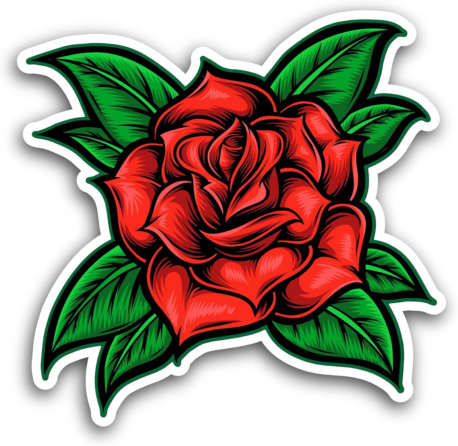 Amazon.com - 2 (Pieces) 3" and 5" Red Rose Sticker, Waterproof Vinyl ...