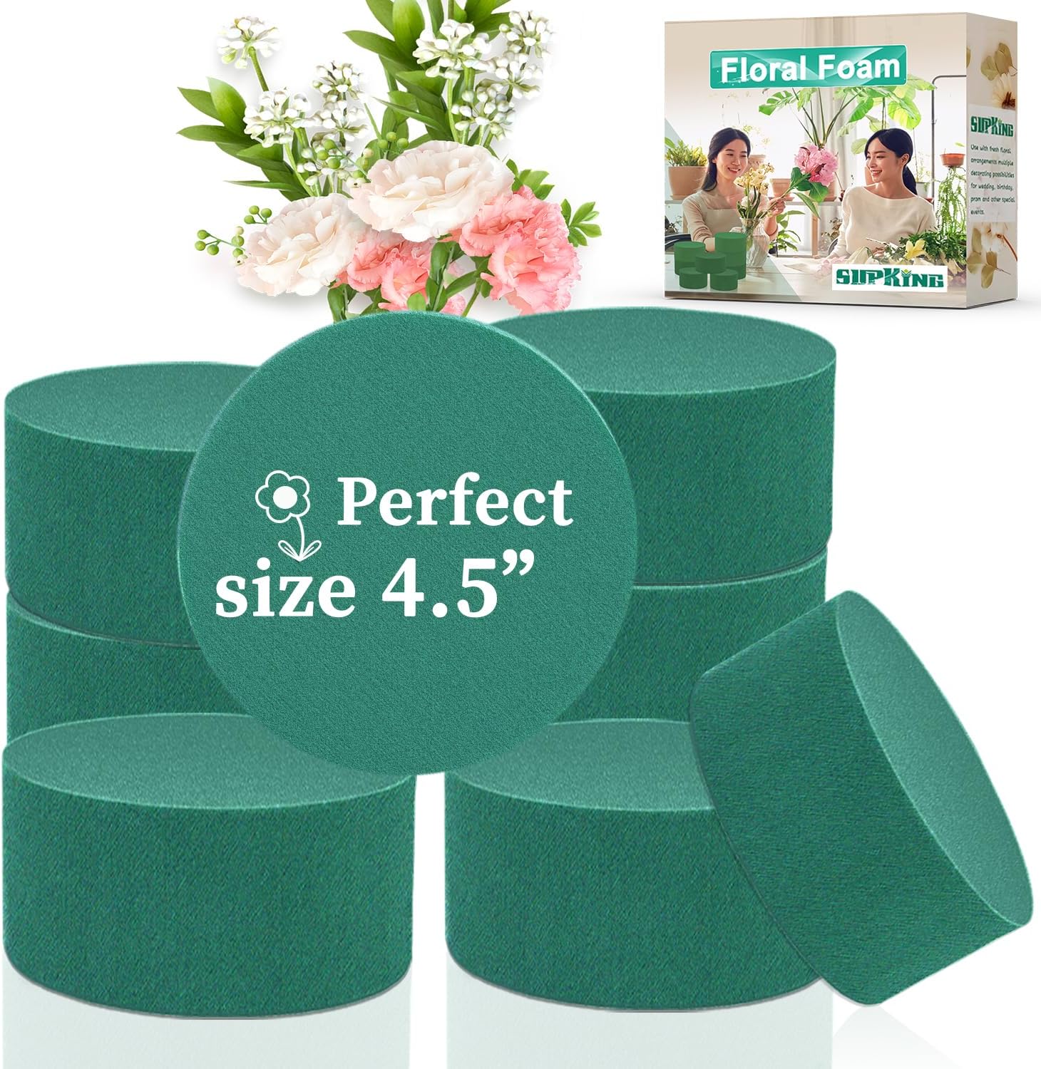 Amazon.com: YAYODS 16 Pack 4.7 Inch Floral Foam Round in Bowls Green ...