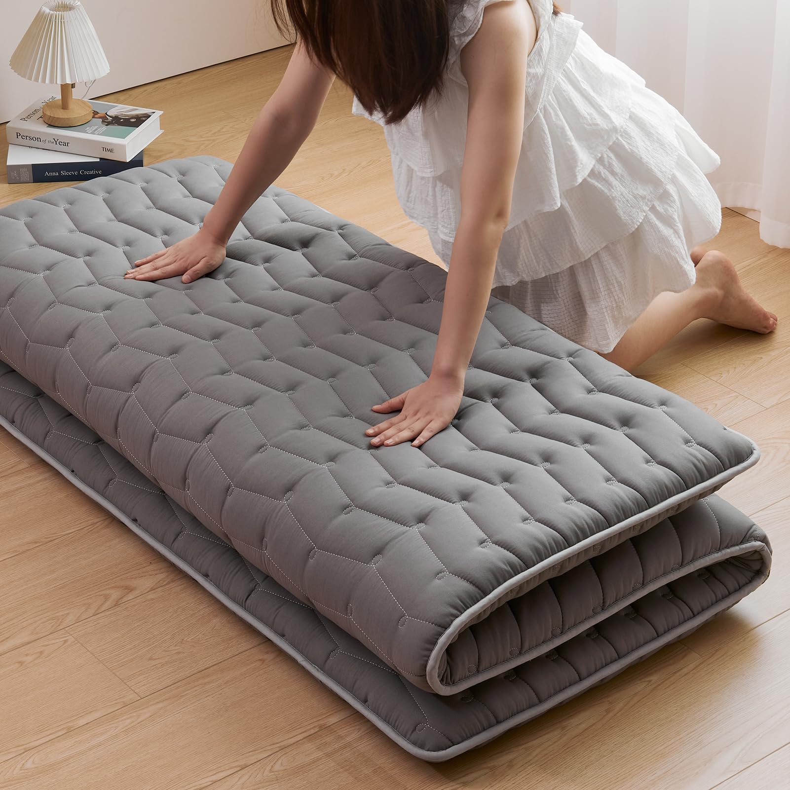 Amazon.com: LXBche Roll Up Futon Mattress - Soft, Foldable & Breathable ...