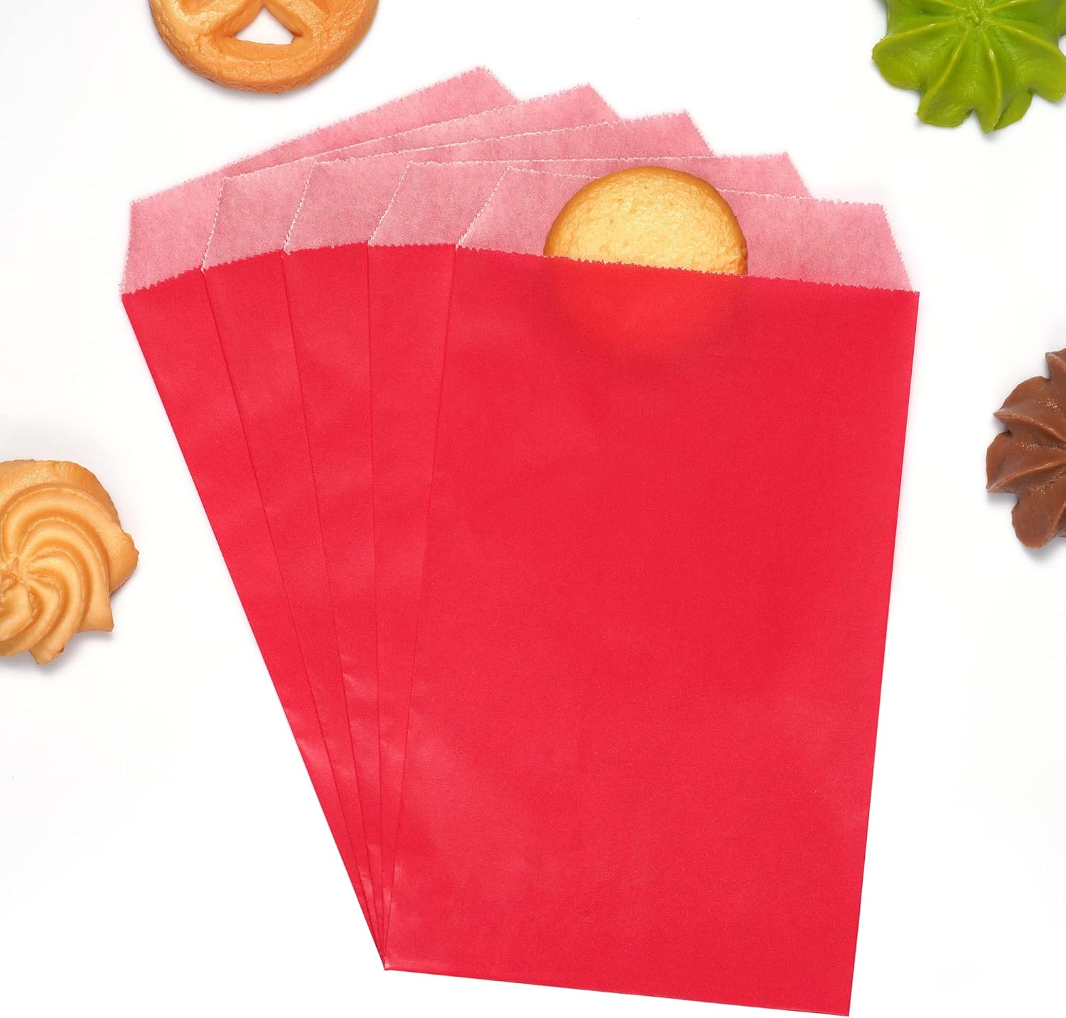 Amazon.com: Quotidian Red Flat Medium Glassine Paper Bags Envelope 4" x ...