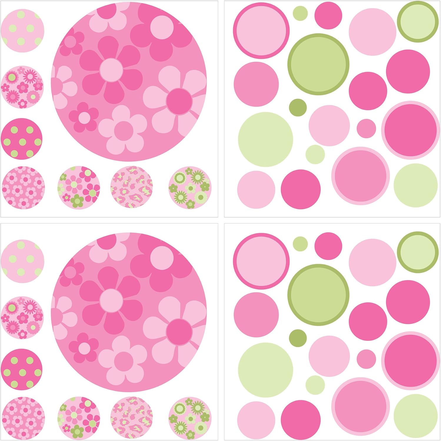 Amazon.com: WallPops Wall Pops Pink and Green Gone Dotty Wall Decal ...