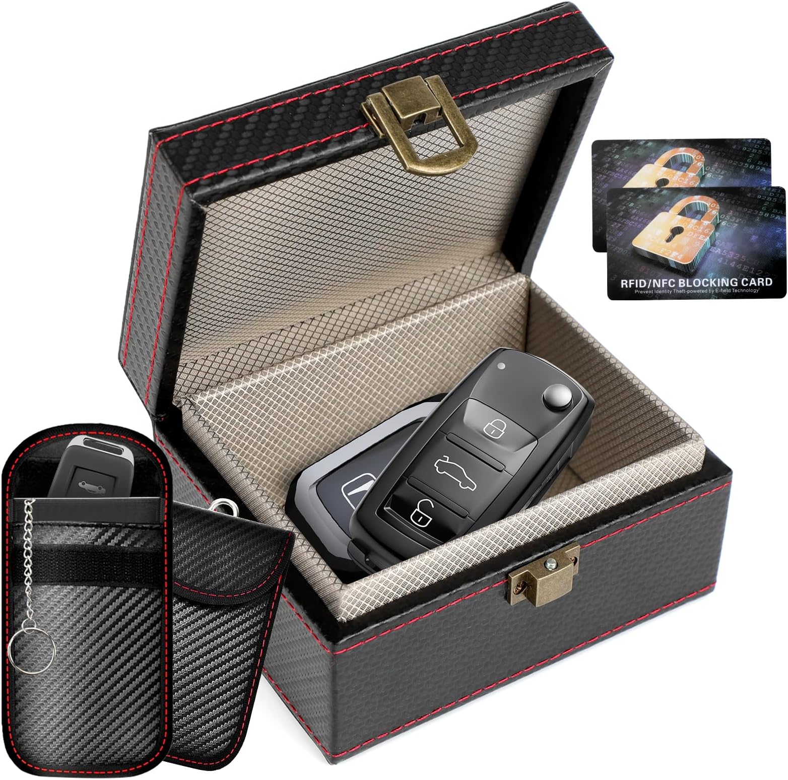 Holdfiturn Faraday Box and Pouch Set (2 Pack) - Keyless Entry Car Key ...