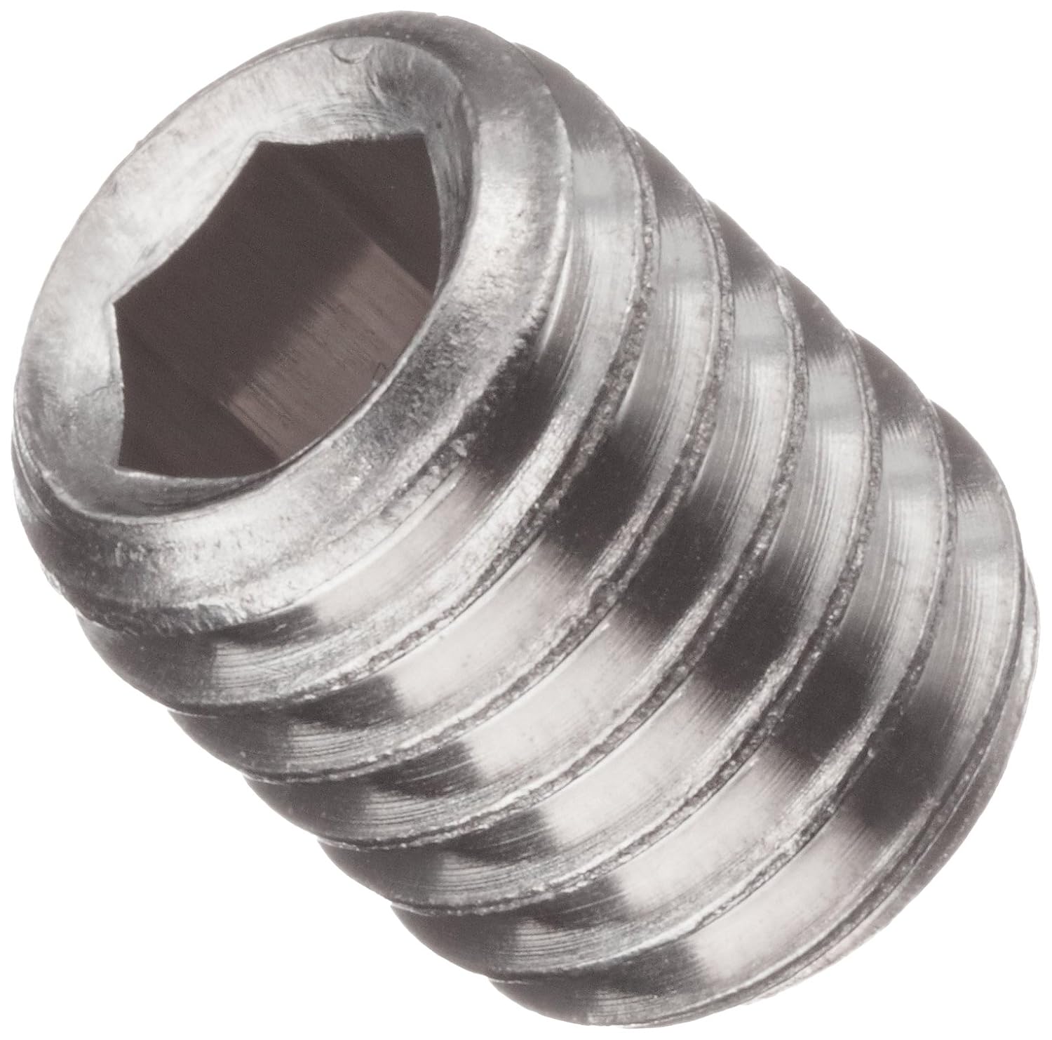 18-8 Stainless Steel Set Screw, Plain Finish, Hex Socket Drive, Oval ...