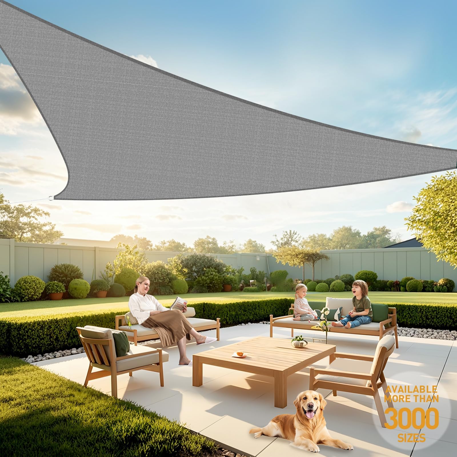 Amazon.com : SHADEWIZ Triangle 8' x 8' x 8' Gray Sun Shade Sail Canopy ...