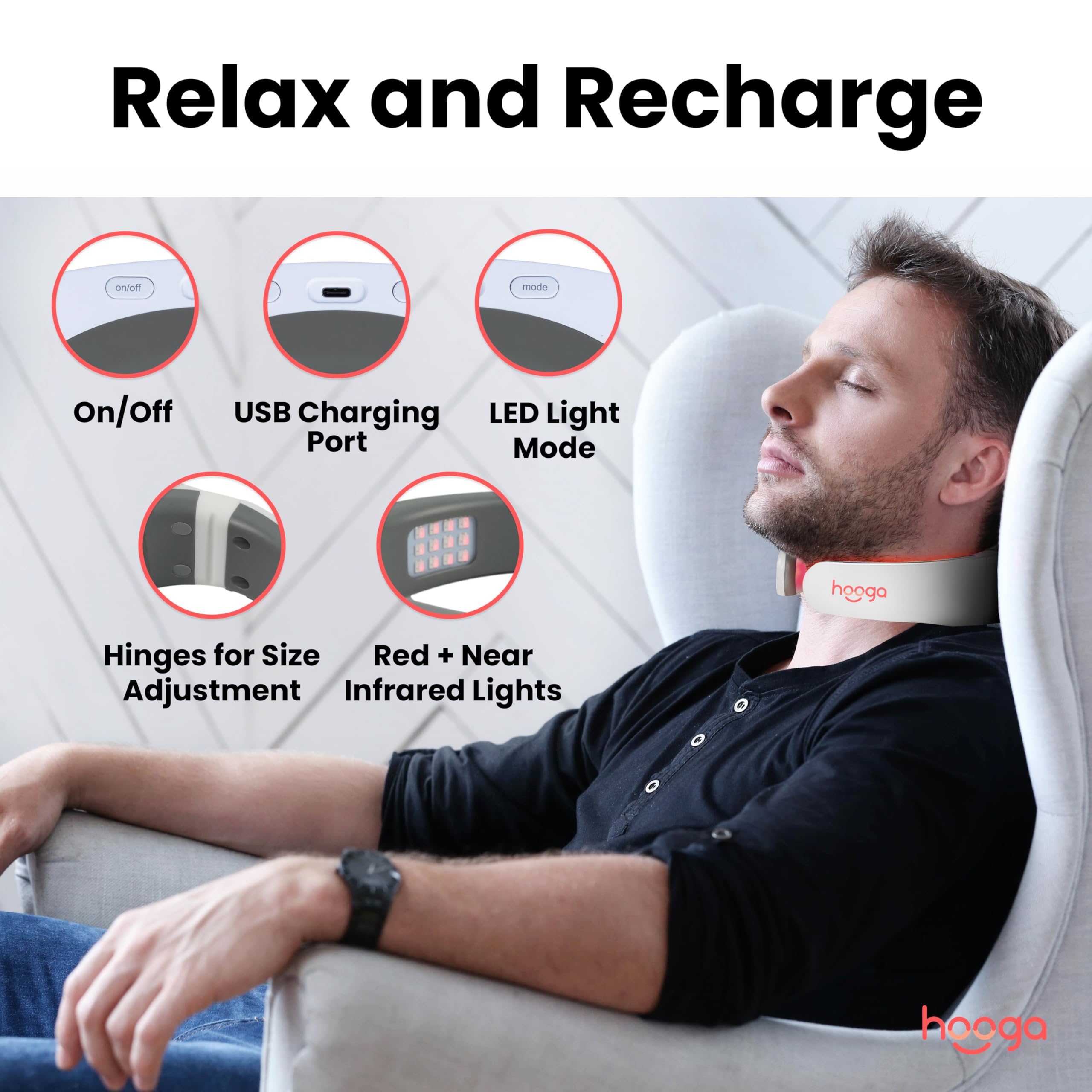 Snapklik.com : Hooga Red Light Therapy For Neck, Compact & Rechargeable ...