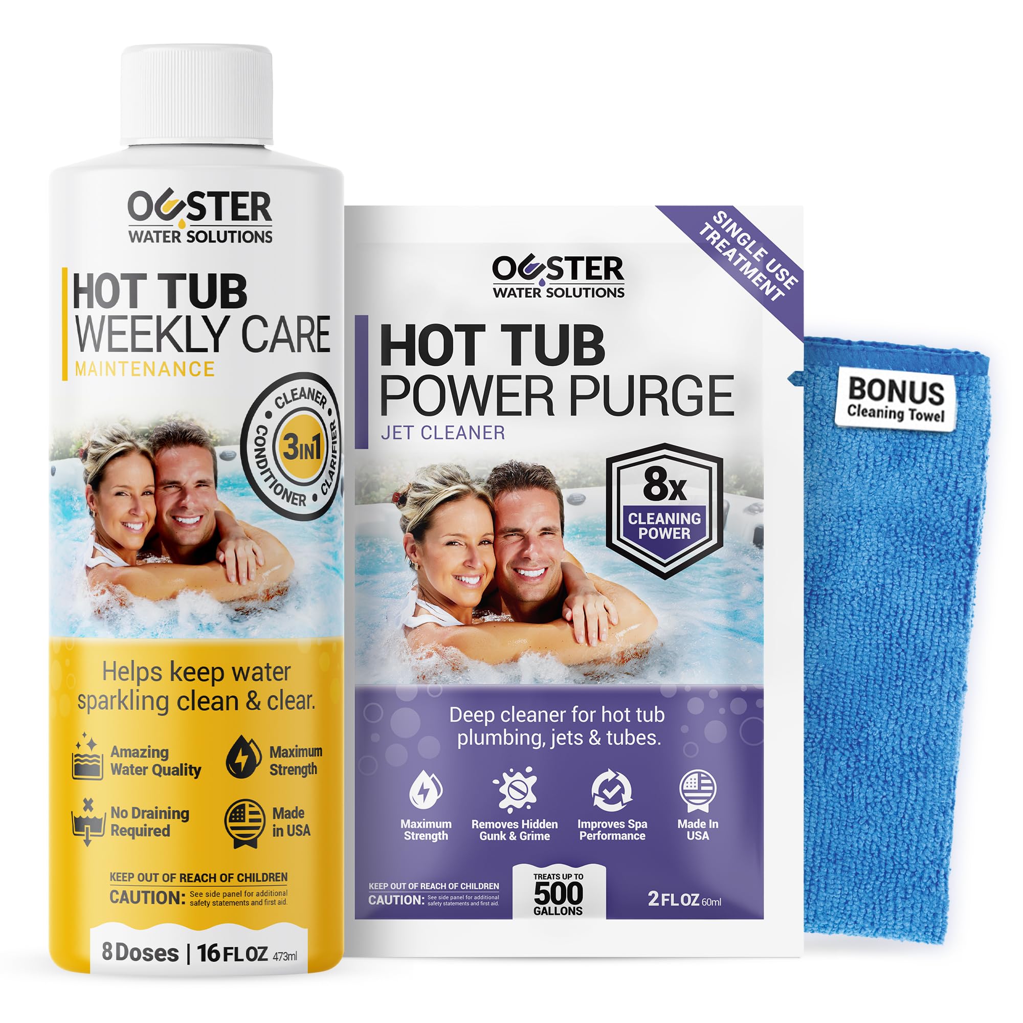 Amazon.com: Bio Ouster Hot Tub 3in1 Weekly Care & Power Purge Kit ...