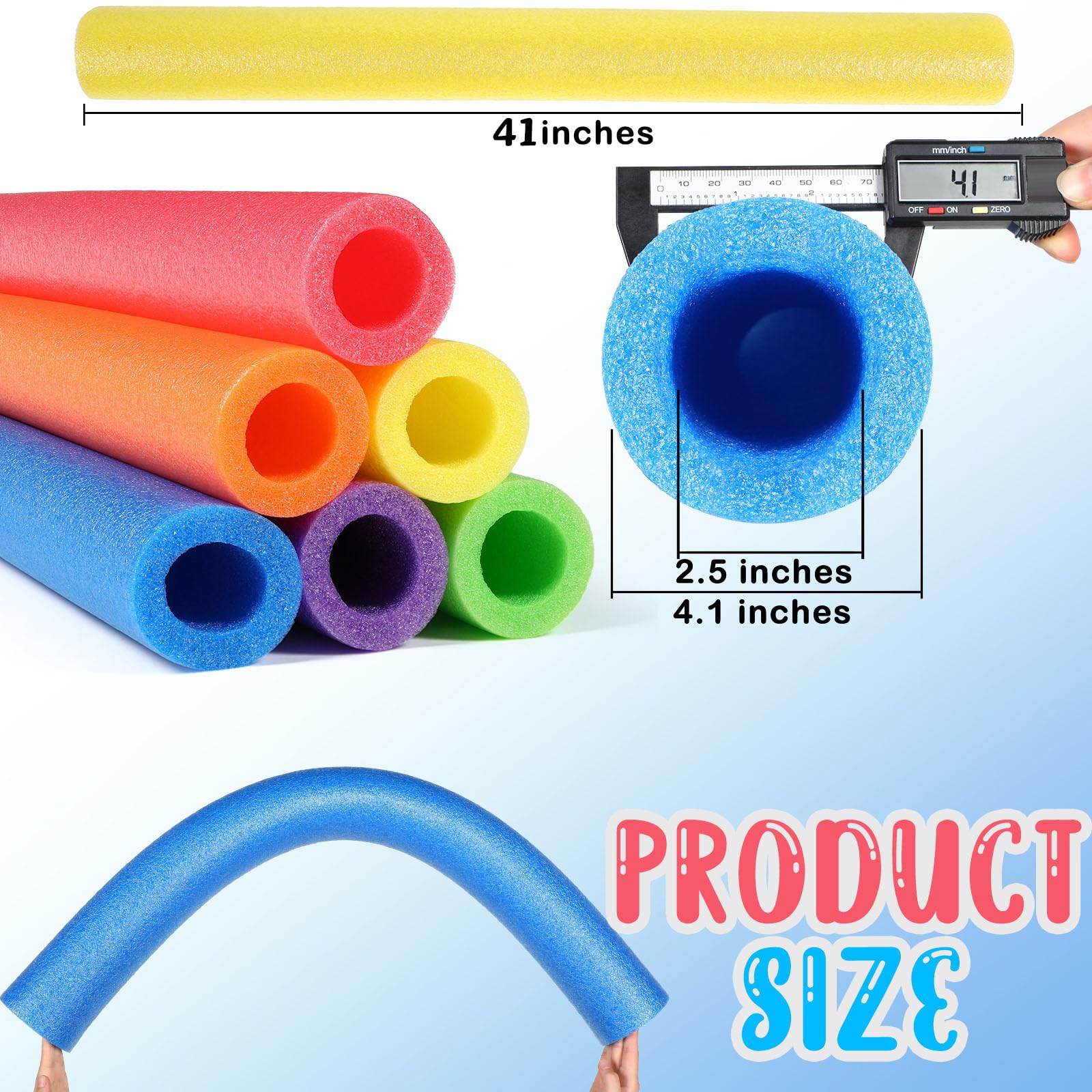 Snapklik.com : Hanaive 6 Pack Jumbo Pool Noodles Foam Swim 41inch X 4.1 ...