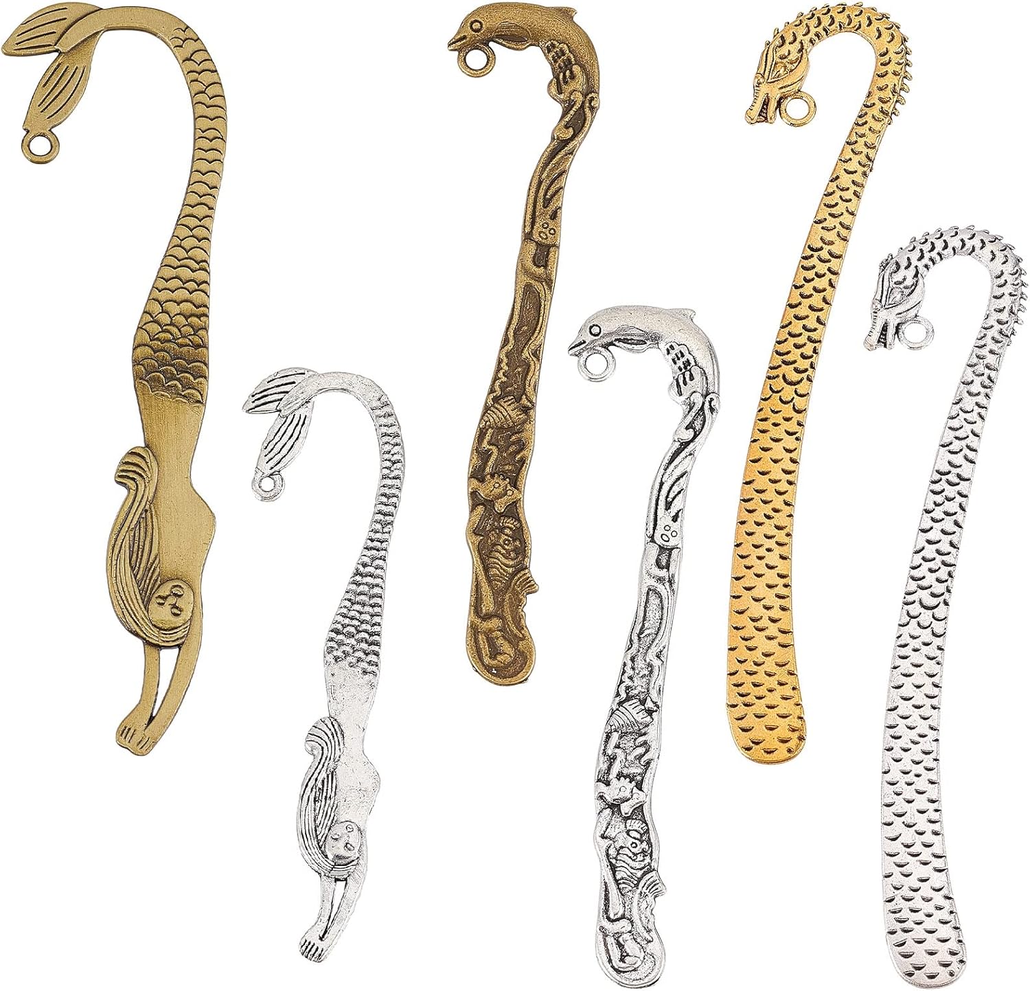 Amazon.com: SUNNYCLUE 1 Box 12Pcs Metal Bookmarks Hook Bookmark Vintage ...