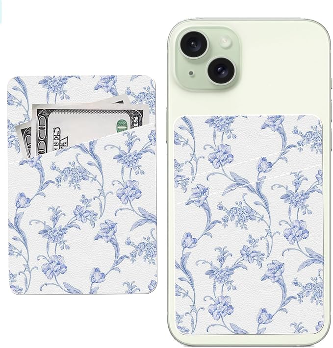 Amazon.com: AWHSCP Leather Phone Wallet, Dual Pocket Sticky Wallet ...