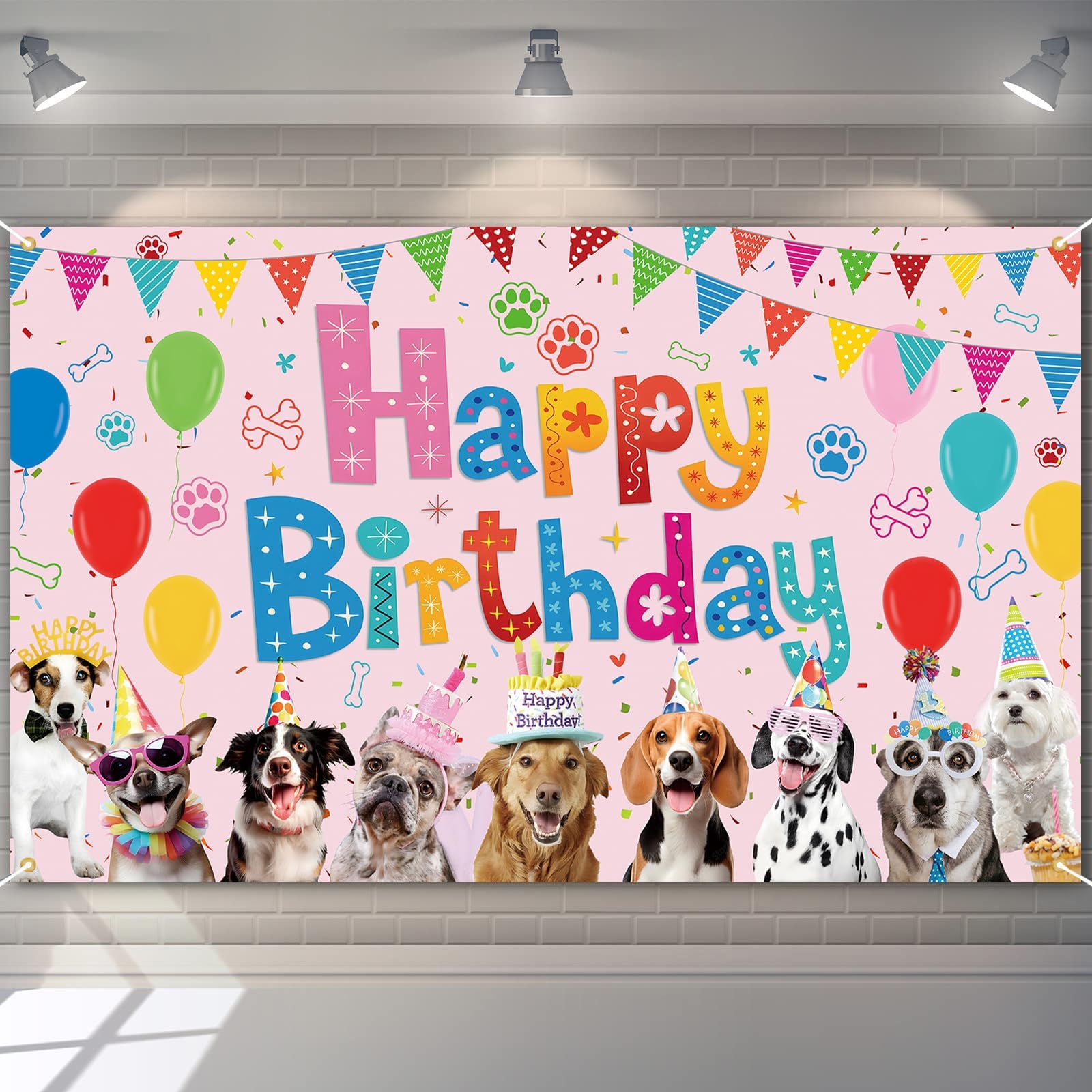 Amazon.com: Dog Birthday Backdrop Banner, Dog Birthday Decorations ...