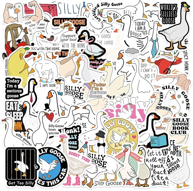 Amazon.com: Funny Goose Stickers for Water Bottle, ZLWSD Cute Cartoon ...