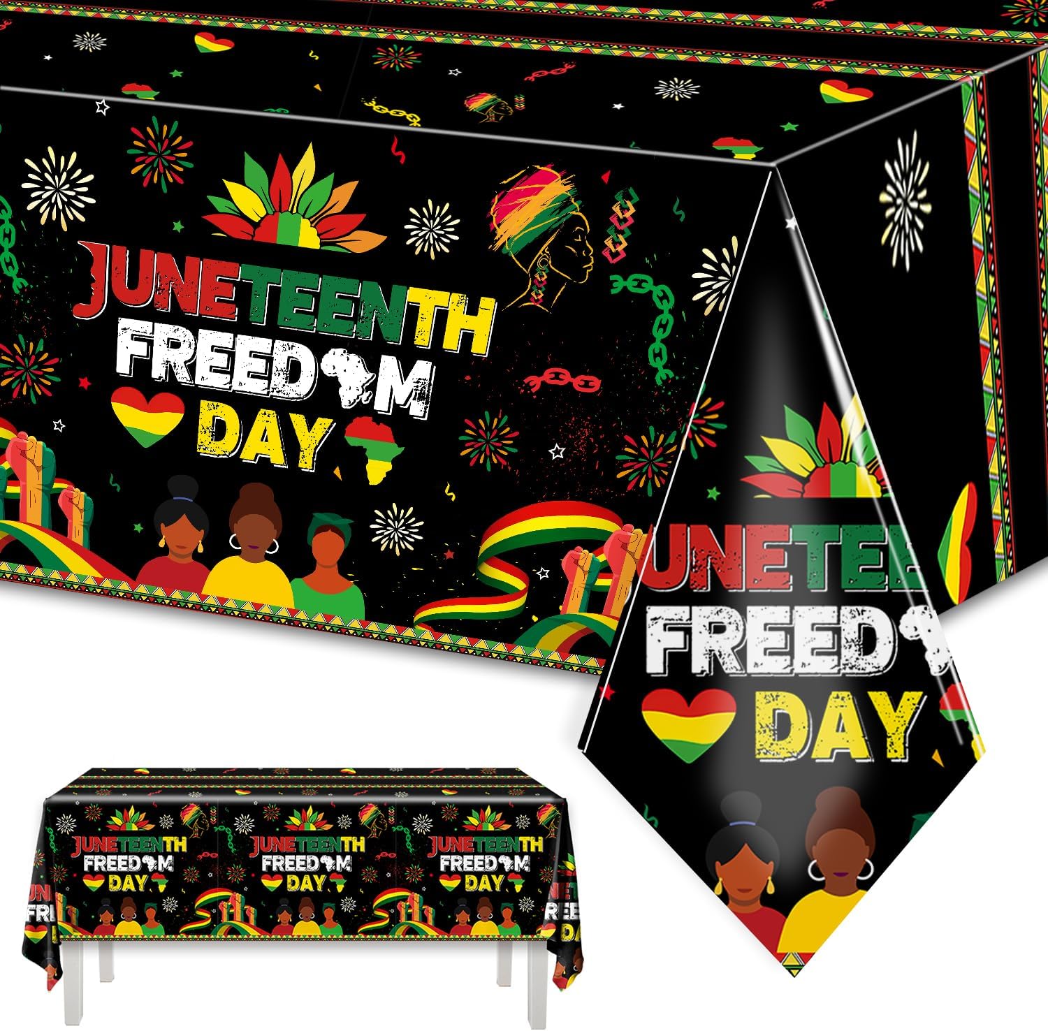 Amazon.com: 3 Pcs Happy Juneteenth Tablecloths Juneteenth Table ...