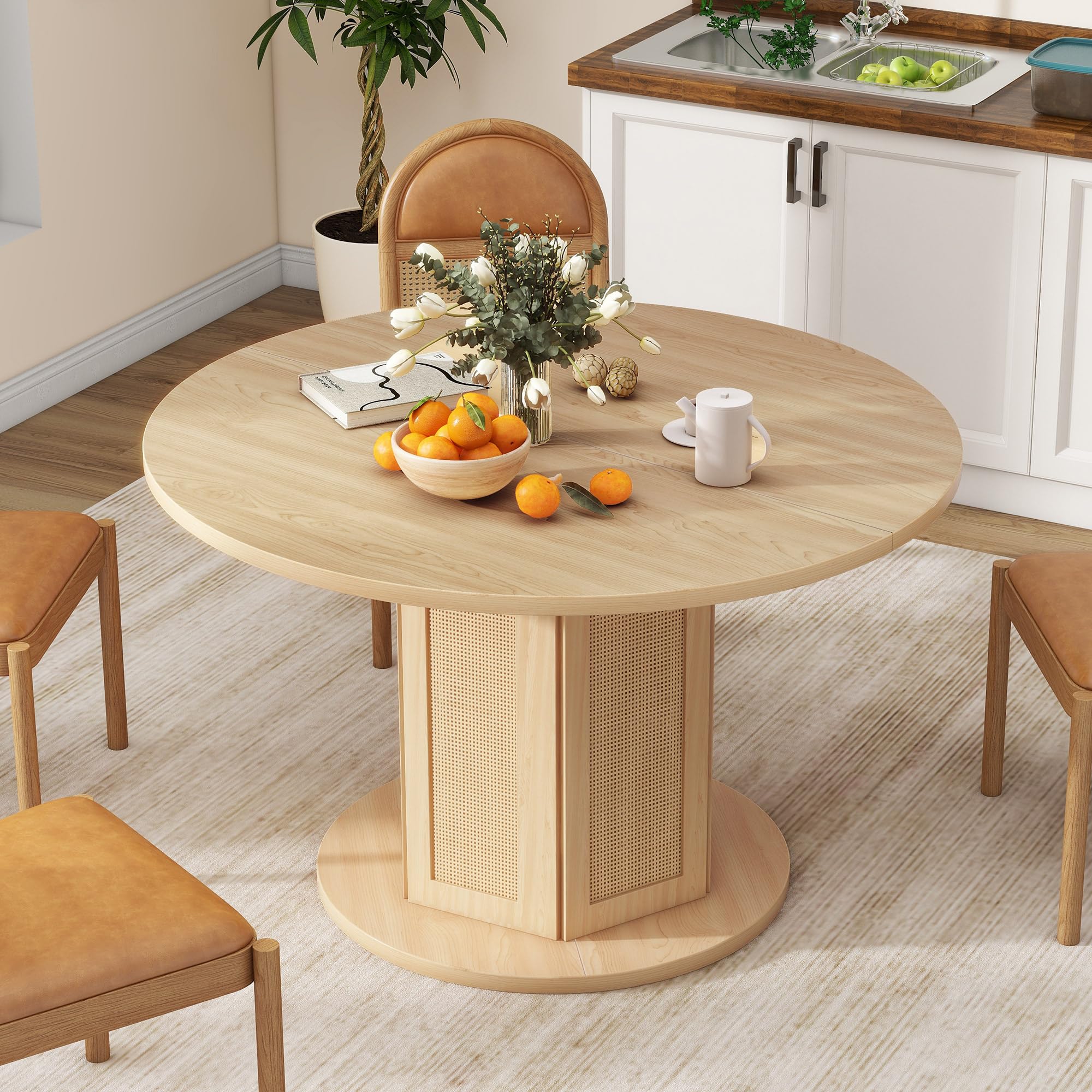 Amazon.com - YITAHOME Round Dining Table for 4-6 People Circle Dining ...