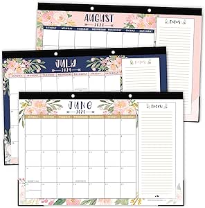 Amazon.com : Hadley Designs Floral Large Desk Calendar 2024-2025 - Desk ...