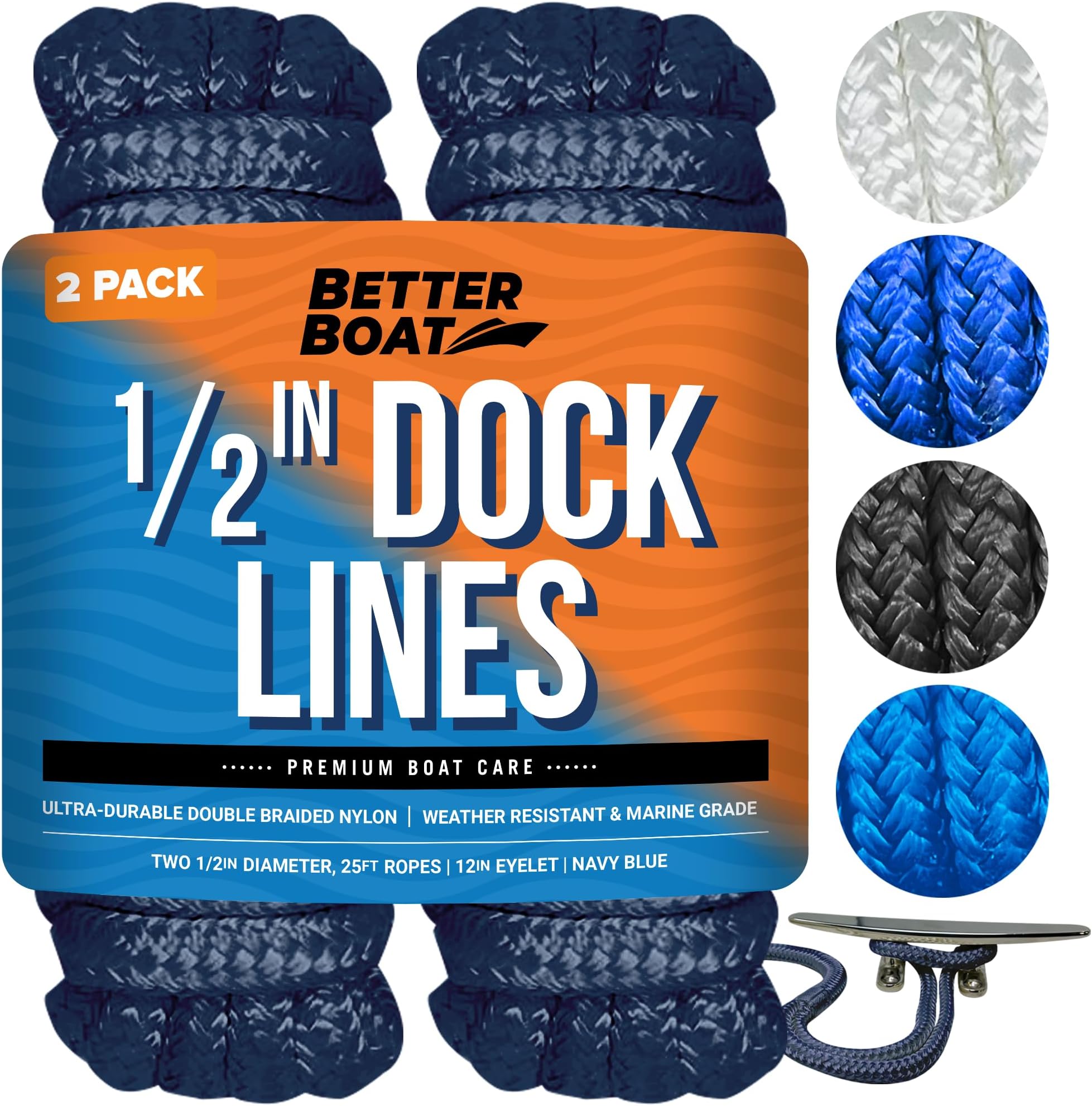 Amazon.com: Boat Dock Lines & Rope Boat Ropes for Docking 1/2" Line ...