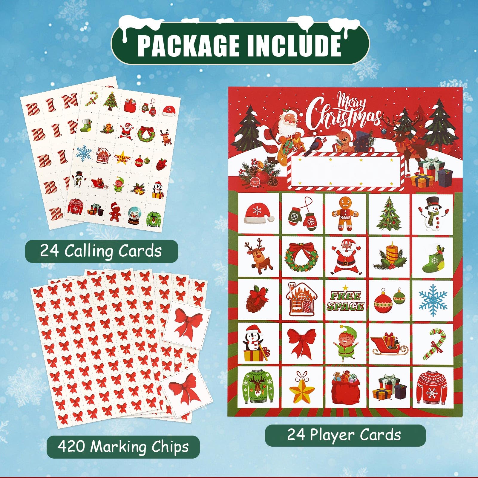 Snapklik.com : 24 Players Christmas Party Games, Xmas Card Games Card ...