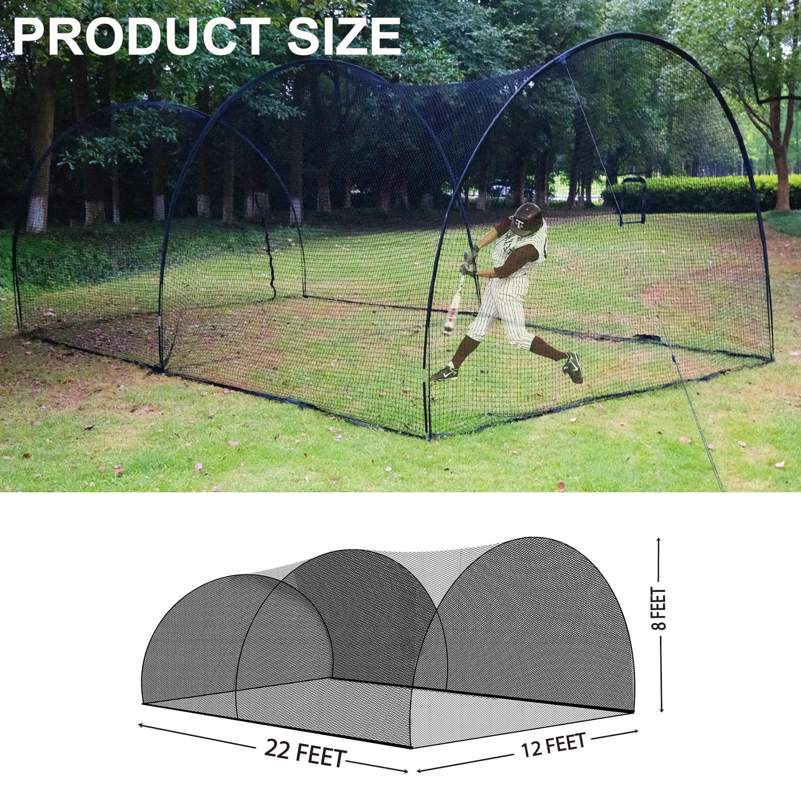 Snapklik.com : AIRHOP 22FT Portable Baseball & Softball Batting Cage ...