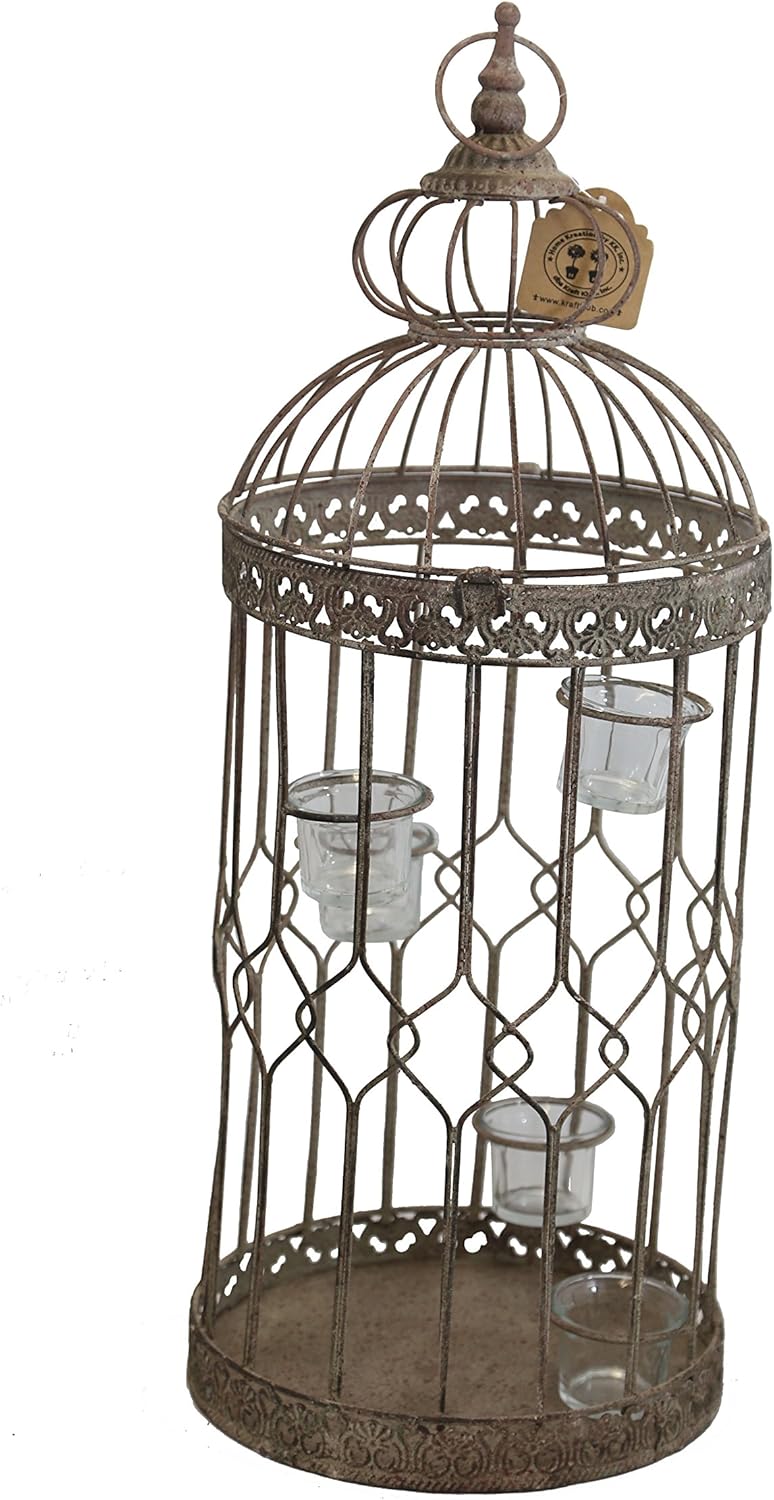 Amazon.com: Heart of America Distressed Wire Bird Cage Tealight Holder ...