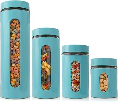 Amazon.com: Venoly Dry Food Storage Containers with Lids (4 Piece Set ...